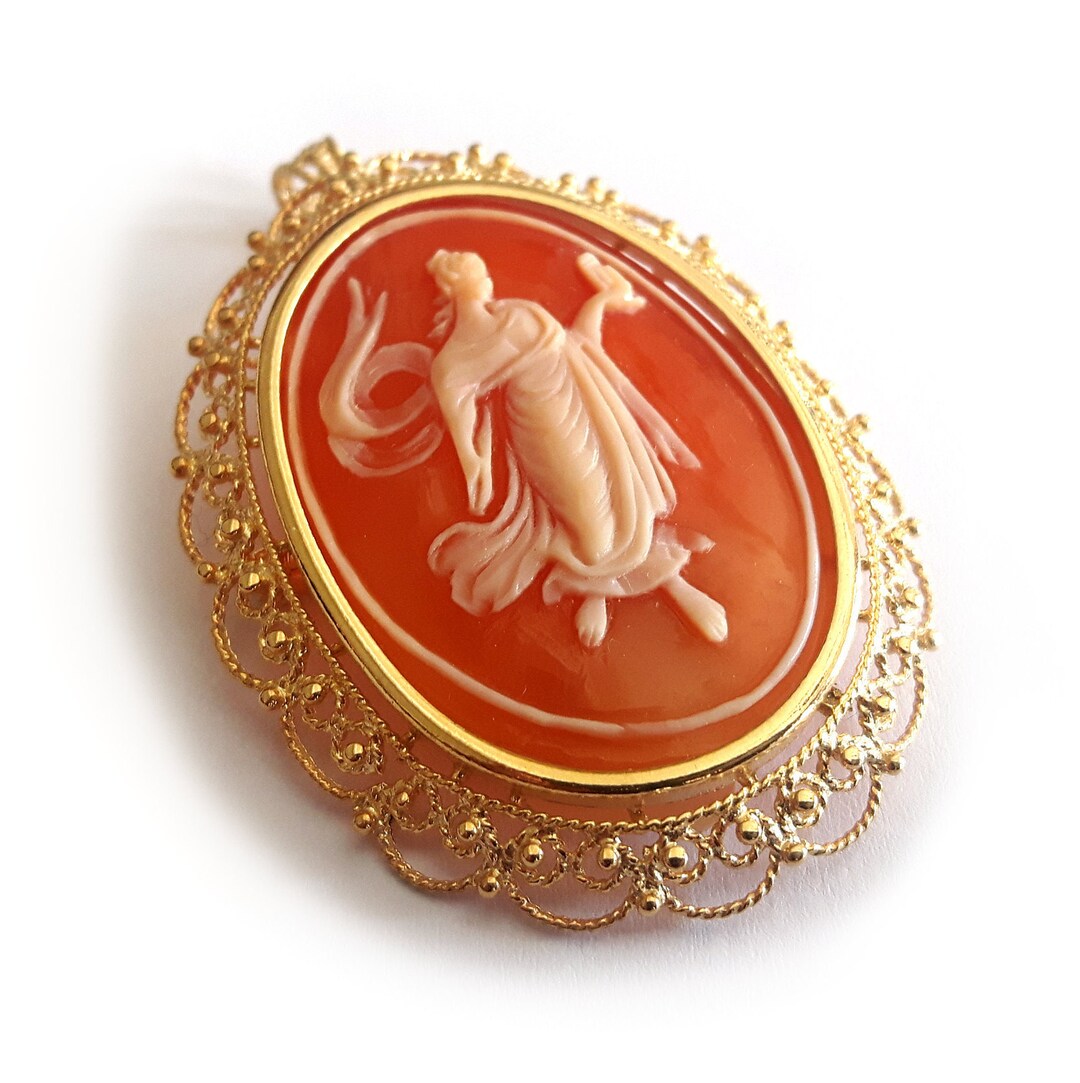 Shell Cameo Brooch & Pendant Silhouette Italian Cameos Jewelry Donadio ...