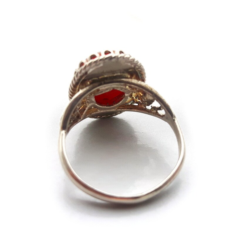 Red Cameo Ring Woman Italian Cameo Jewelry Donadio Agate Stone | Etsy