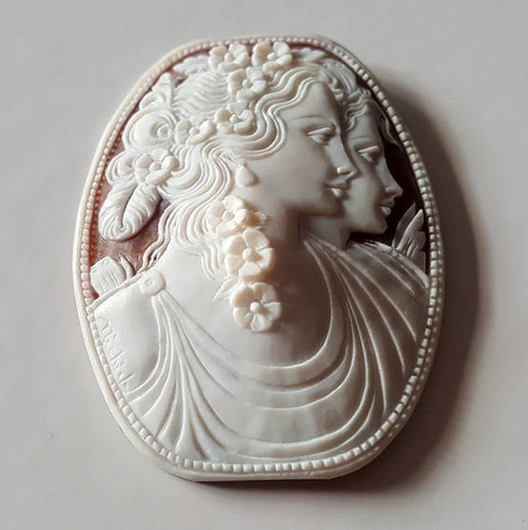 Loose Shell Cameo: Hand-carved Flora, Sardonyx, 60mm - Etsy