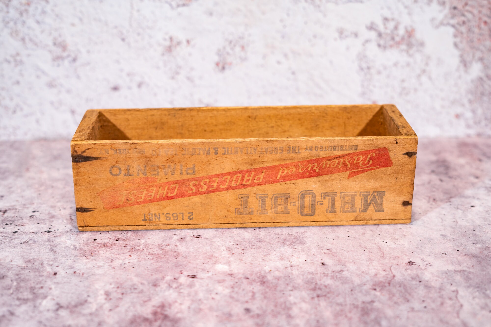 Vintage Mel-O-Bit Pimento Cheese Wooden Crate Cheese Box Advertising ...