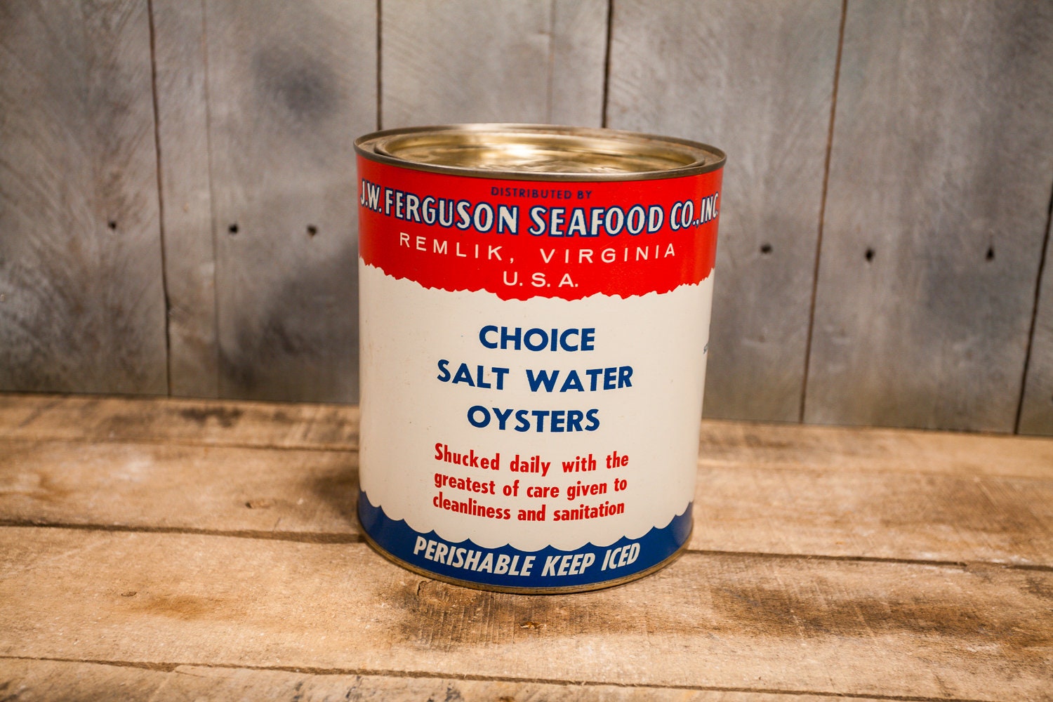 Vintage RARE Choice of Chesapeake Bay Brand Oyster One Gallon Tin Can ...
