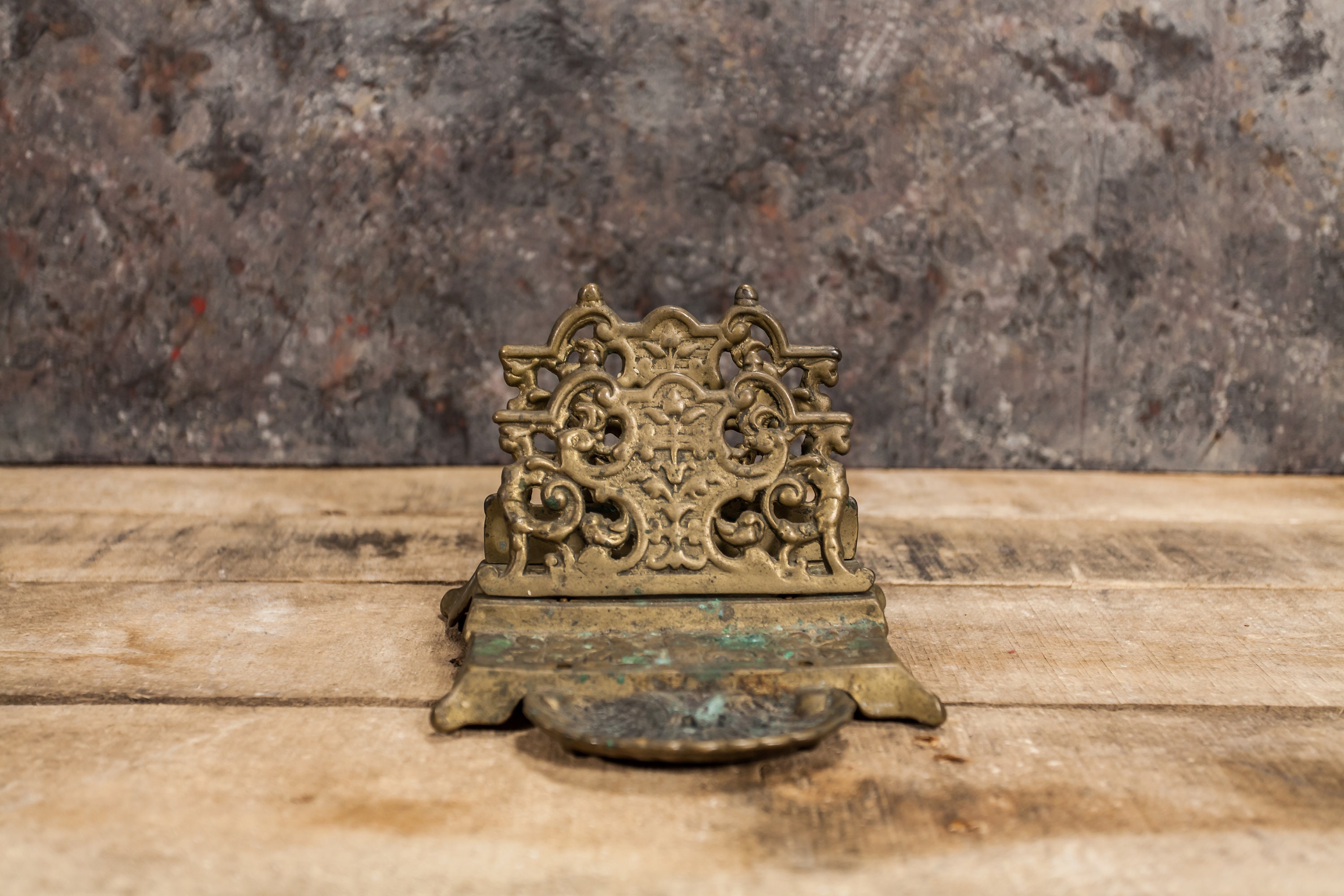 Vintage Brass Letter Holder Mail Holder Sorter Entry Table Decor Office ...