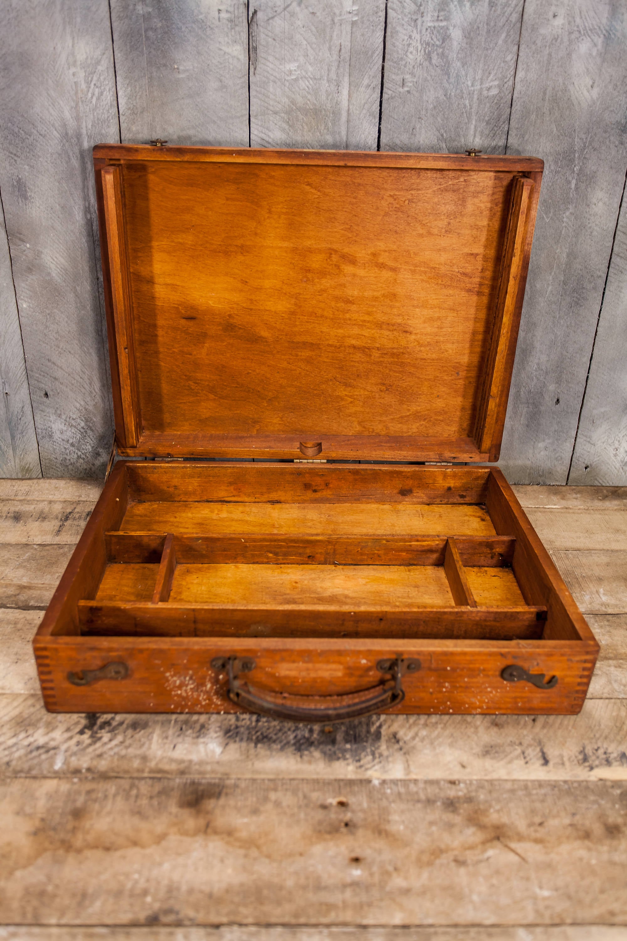 Vintage A&B Smith Co. Wooden Painters Box Briefcase Dovetailed ...