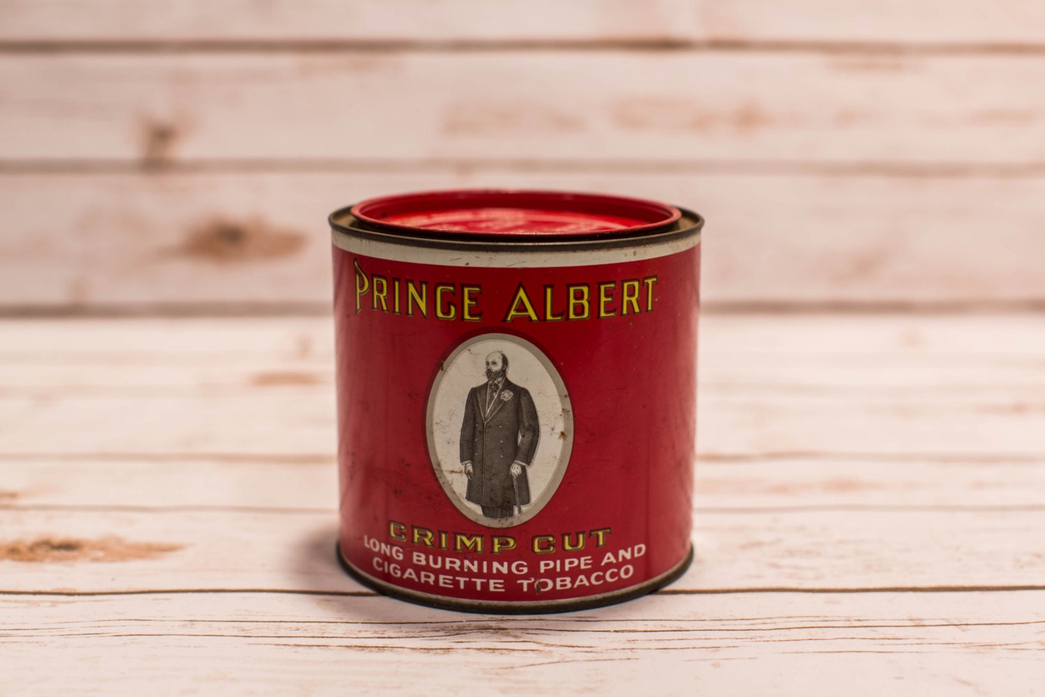 Vintage Prince Albert Tobacco Tin Red Crimp Cut Pipe Cigarette 14oz Man ...