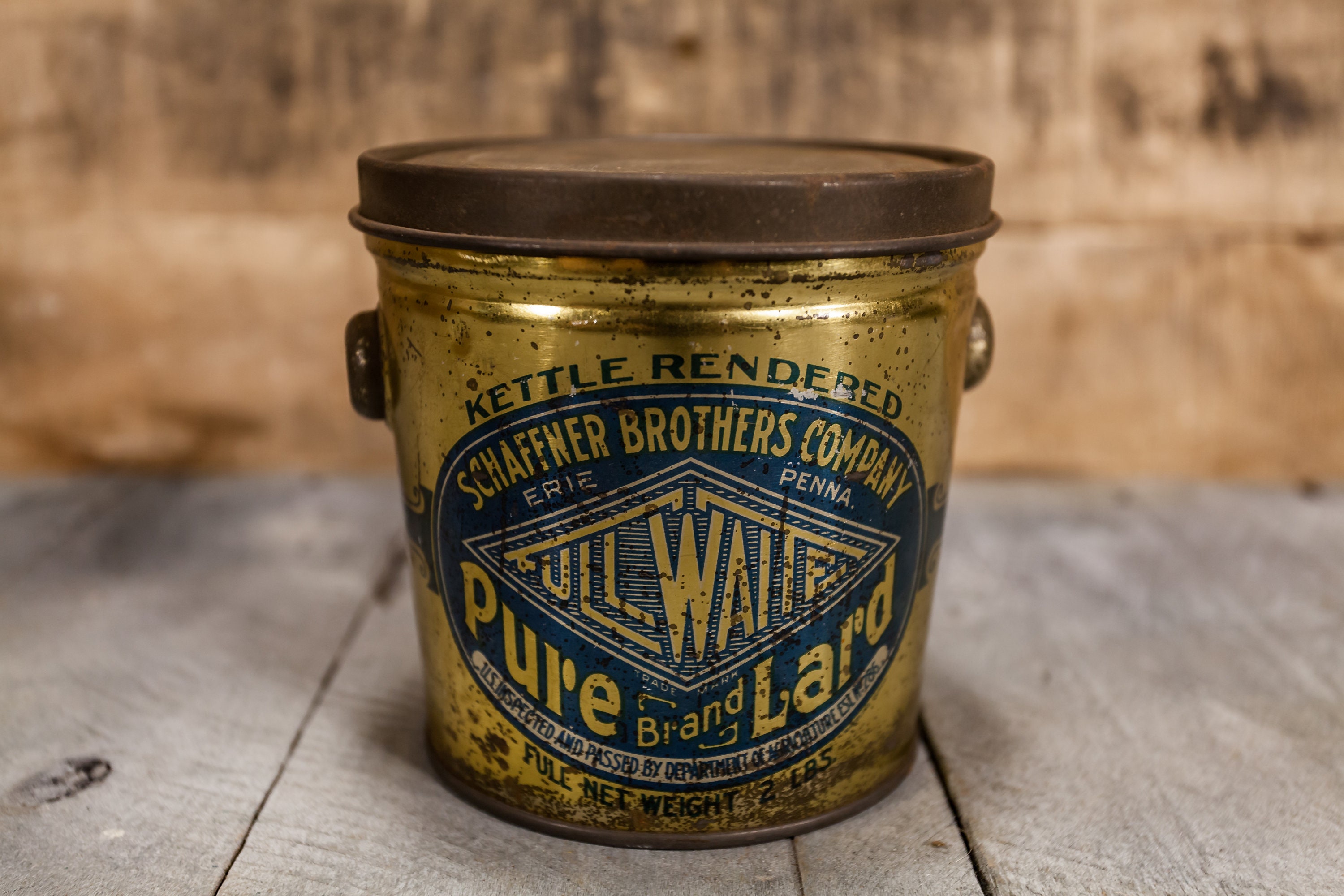 Vintage Schaffner Brothers Co Pure Lard Tin Pail Can Bucket Advertising ...