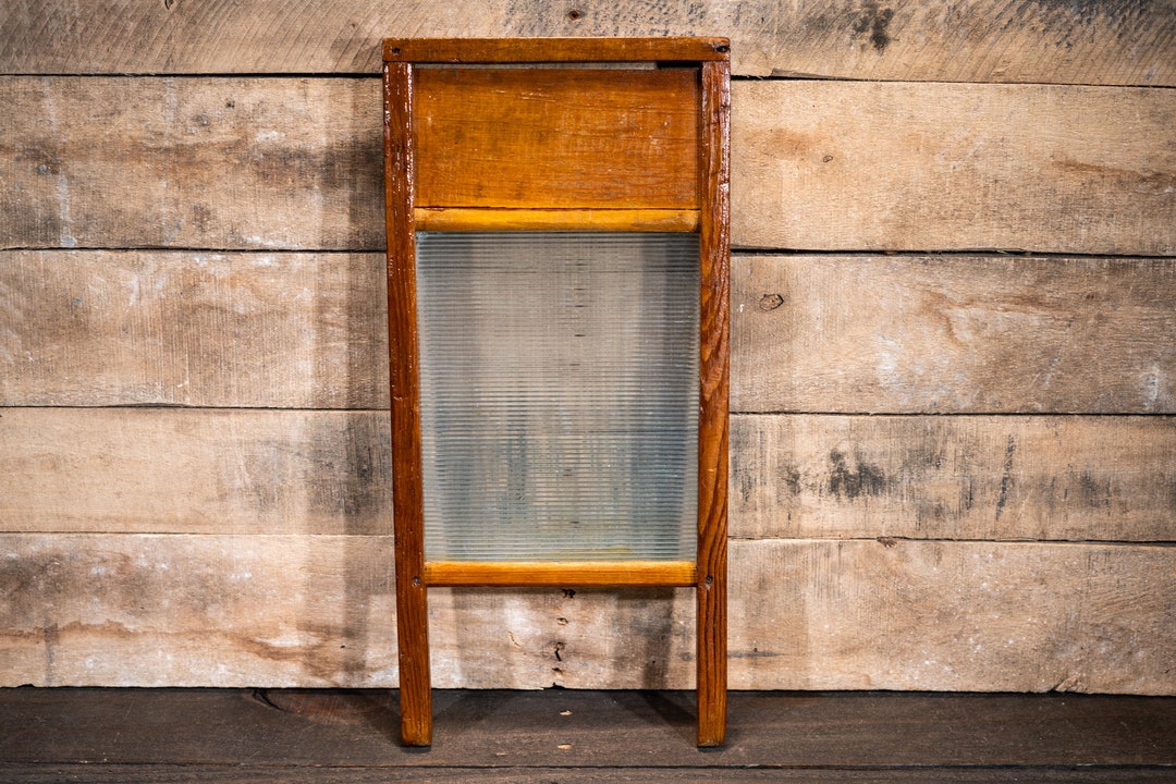 Vintage Glass Washboard Farmhouse Washboard Advertising Country Laundry ...