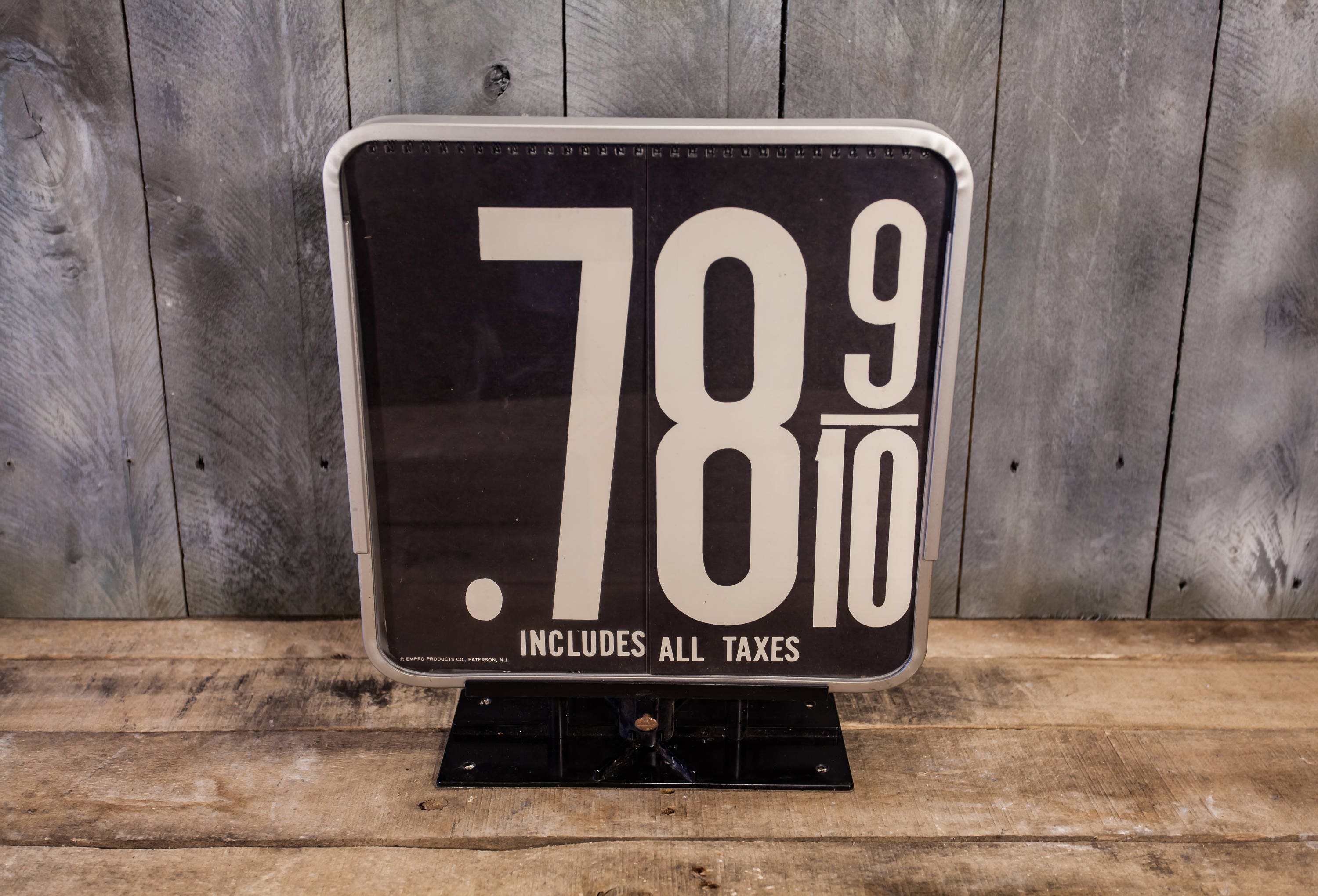 Vintage Gas Price Sign Empro Products Flip Book Black White Man Cave ...