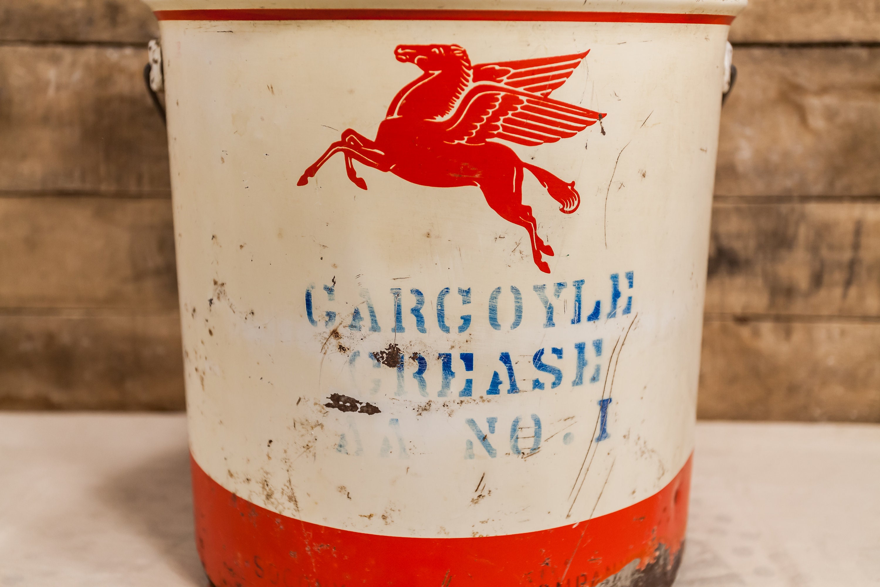Vintage Gargoyle Grease Can Socony Mobil Oil Company Pegasus Logo Metal ...