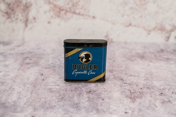 Vintage Bugler Cigarette Tobacco Tin Blue Black Yellow Man - Etsy Israel
