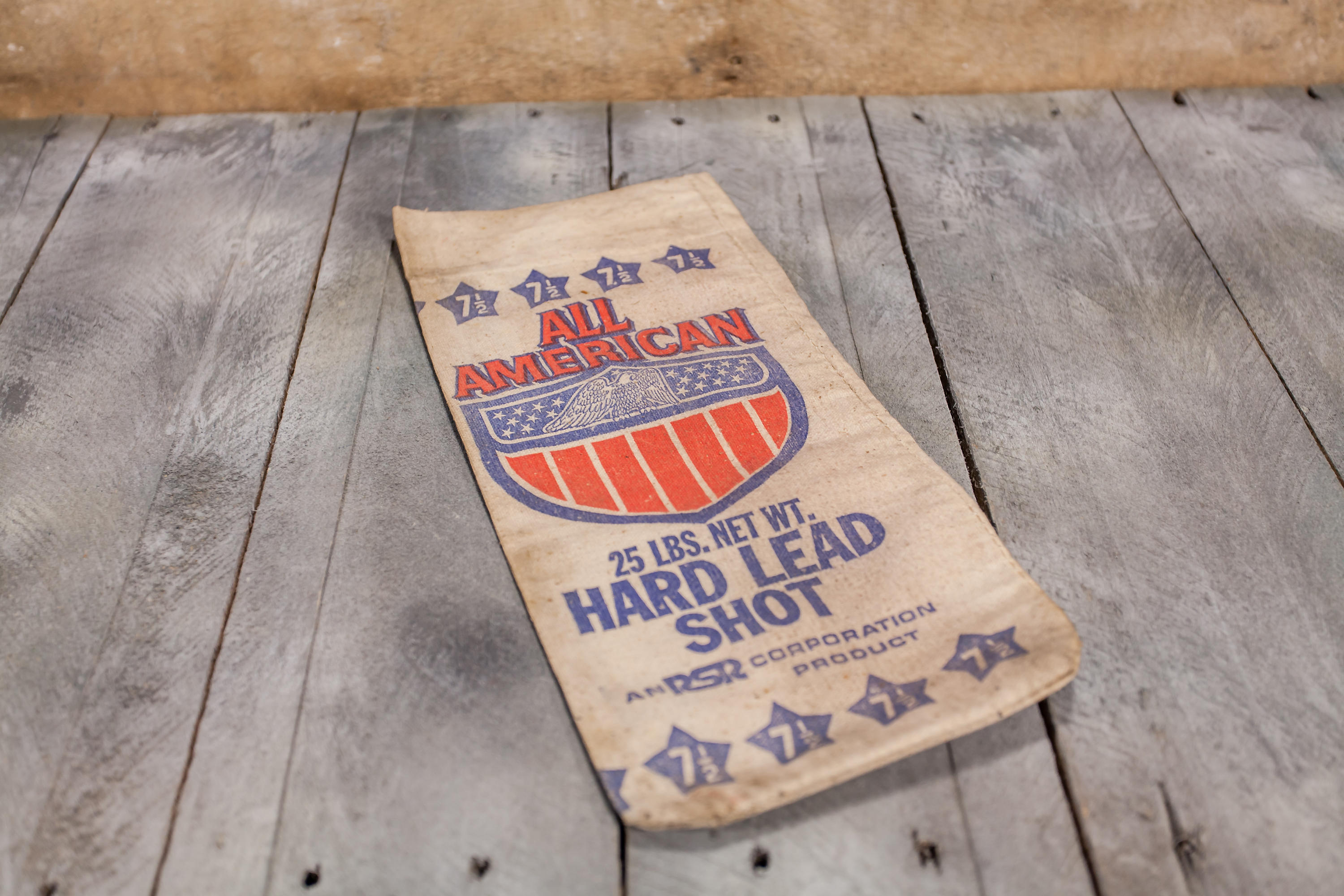 Vintage All American Hard Lead Shot Canvas Bag 25lbs Hunting Decor Man ...