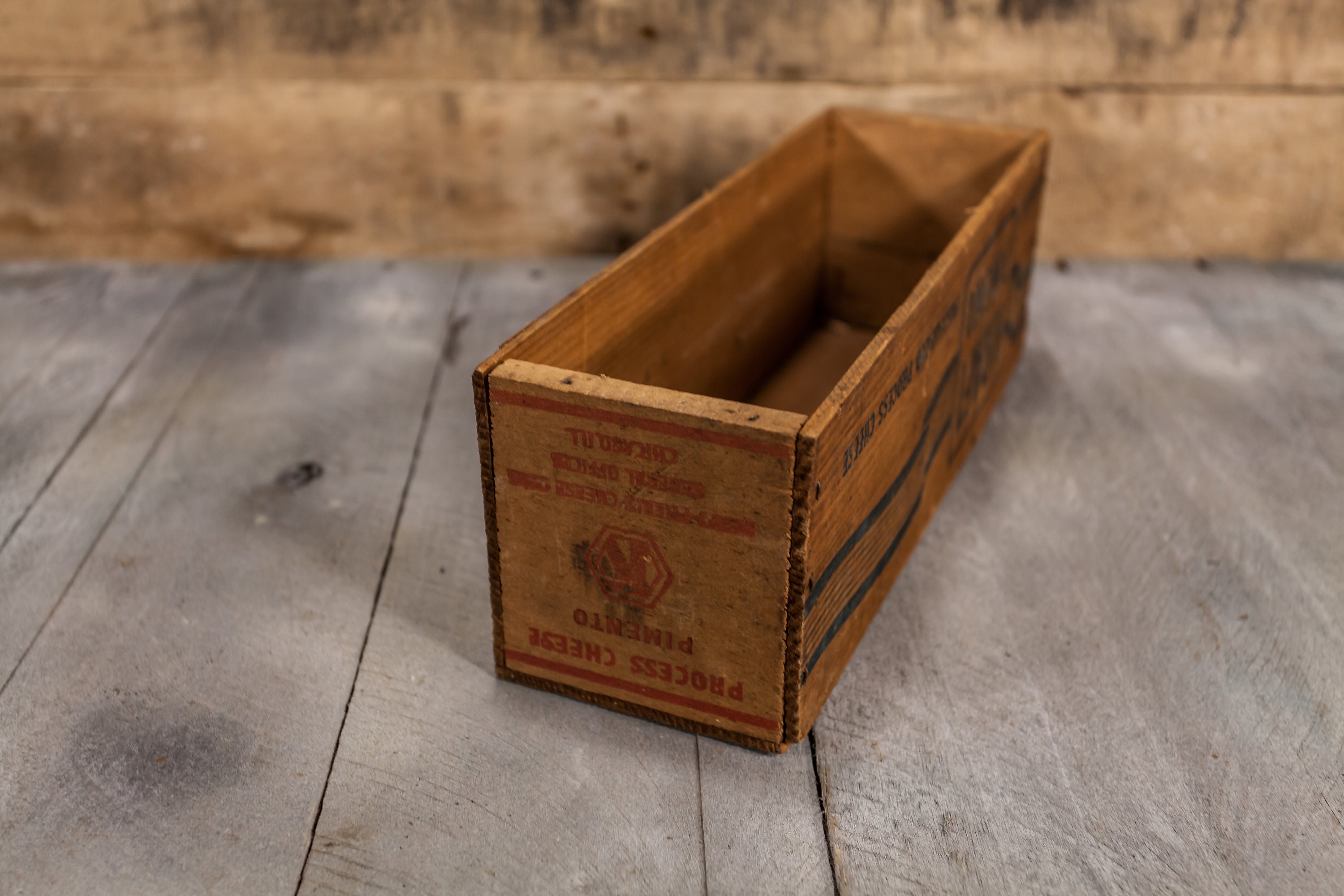 Vintage 1930s Kraft American Pasteurized Process Cheese Wooden Crate ...