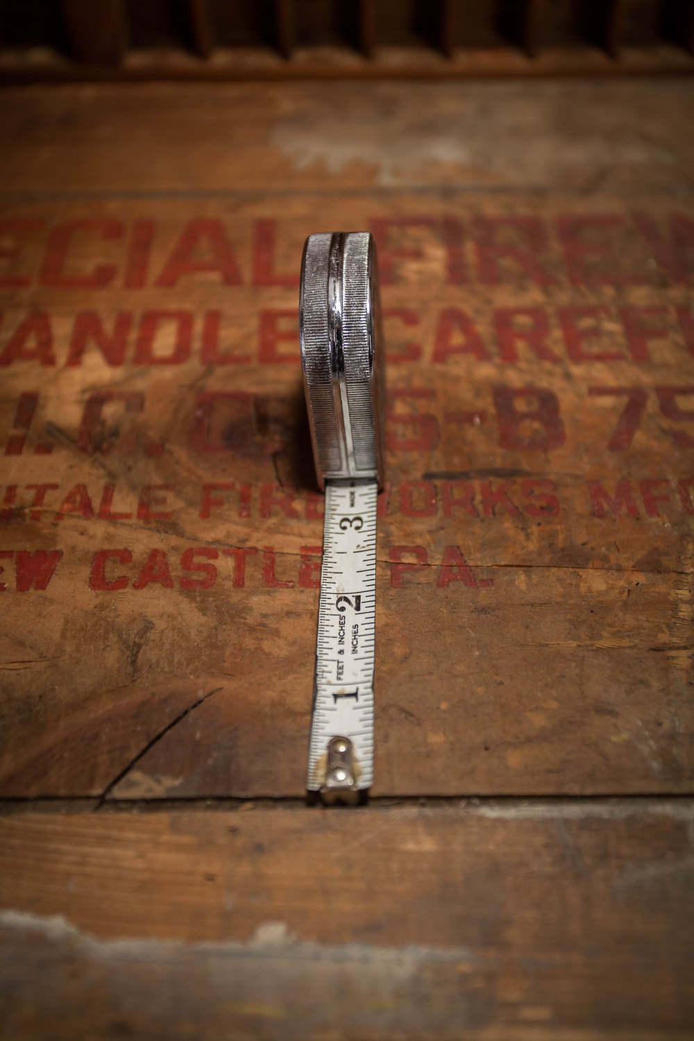 Vintage Tul-Shed Steel Tape Measure 12ft Metal White Tape Tool Garage ...