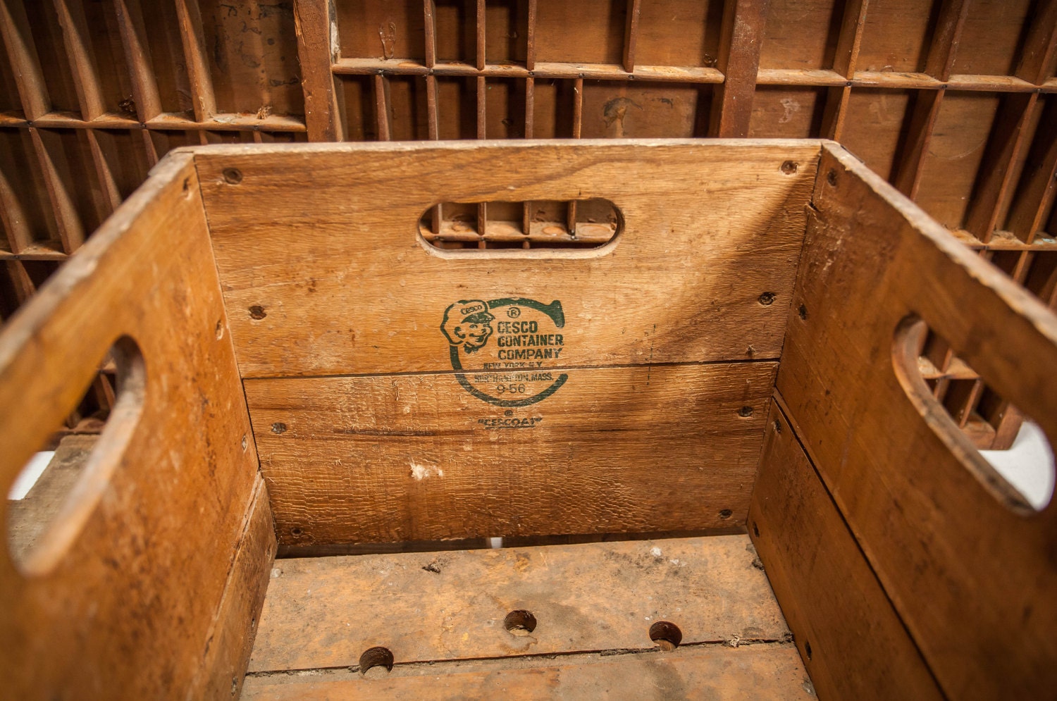 Vintage Country Belle Produce Crate Wood Metal Farmhouse Cesco ...