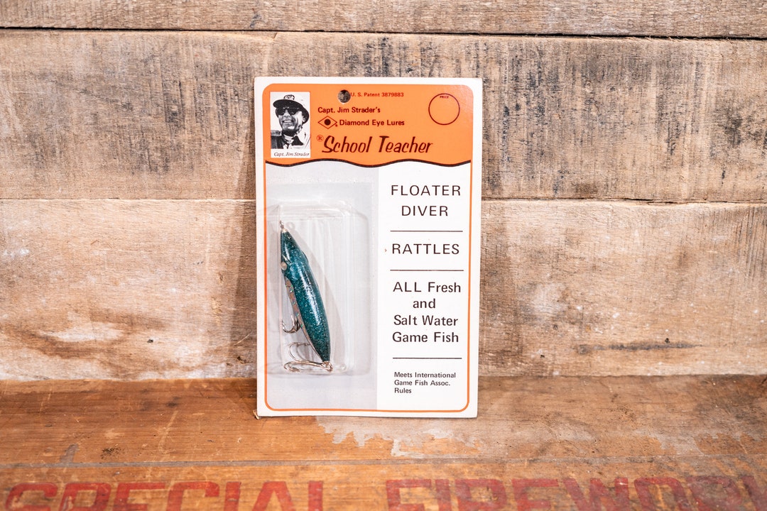 Vintage Captain Jim Strader's Diamond Eye School Teacher Fishing Lure ...