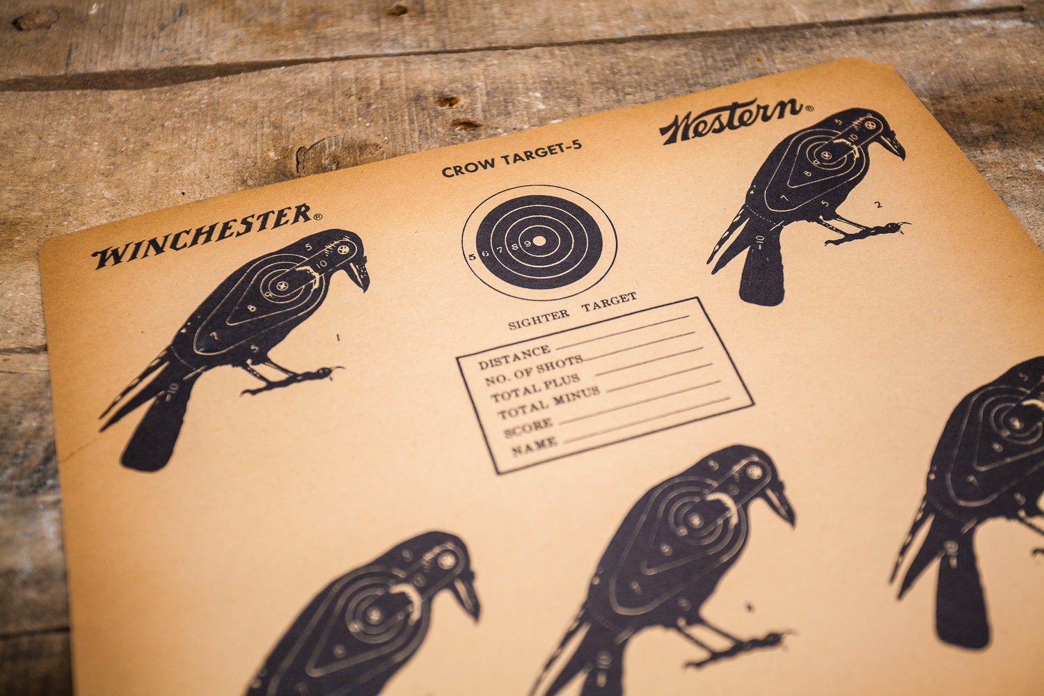 Vintage Winchester Western Crow Target Advertising Hunting Man Cave ...