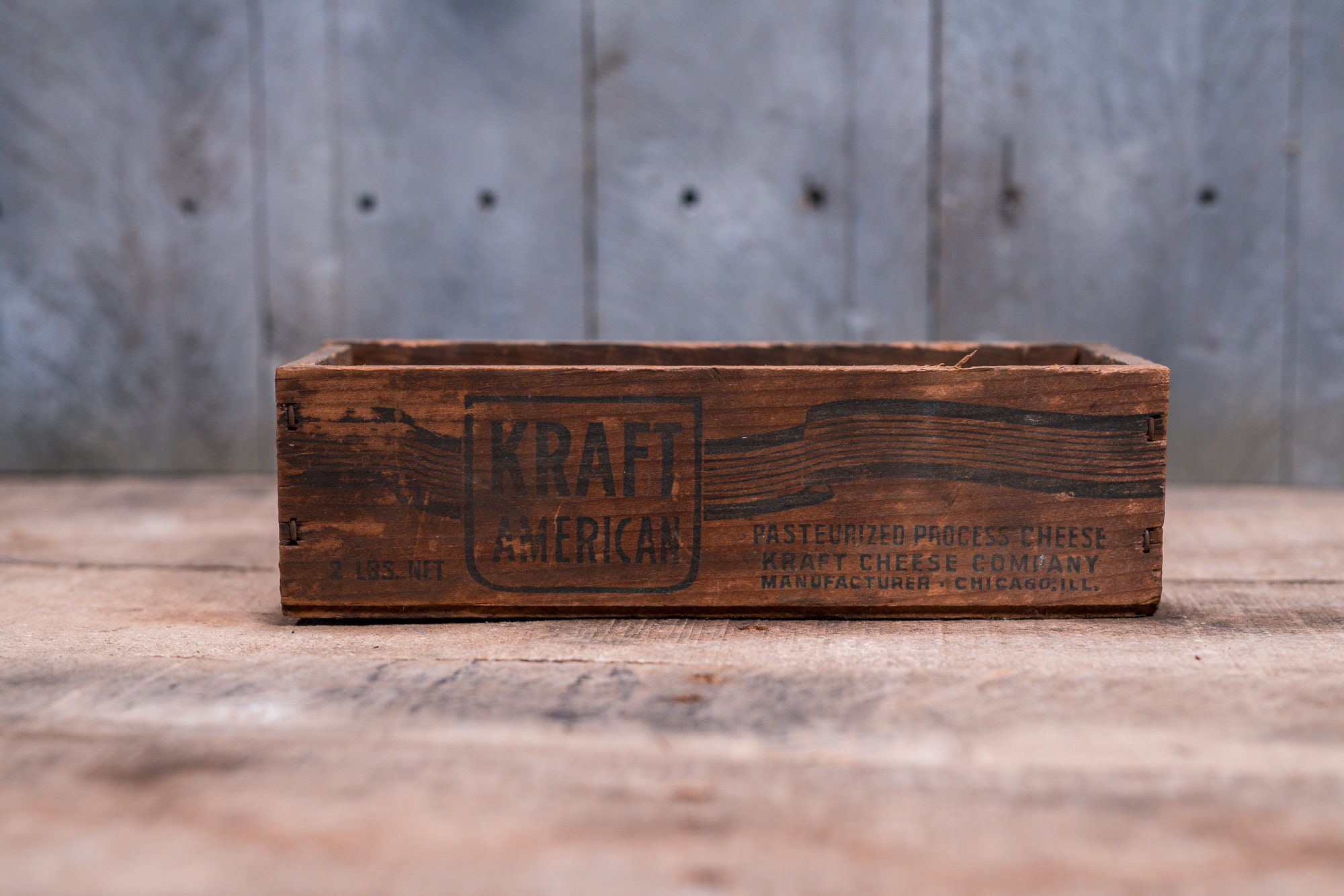 Vintage 1930s Kraft American Pasteurized Process Cheese Wooden Crate ...