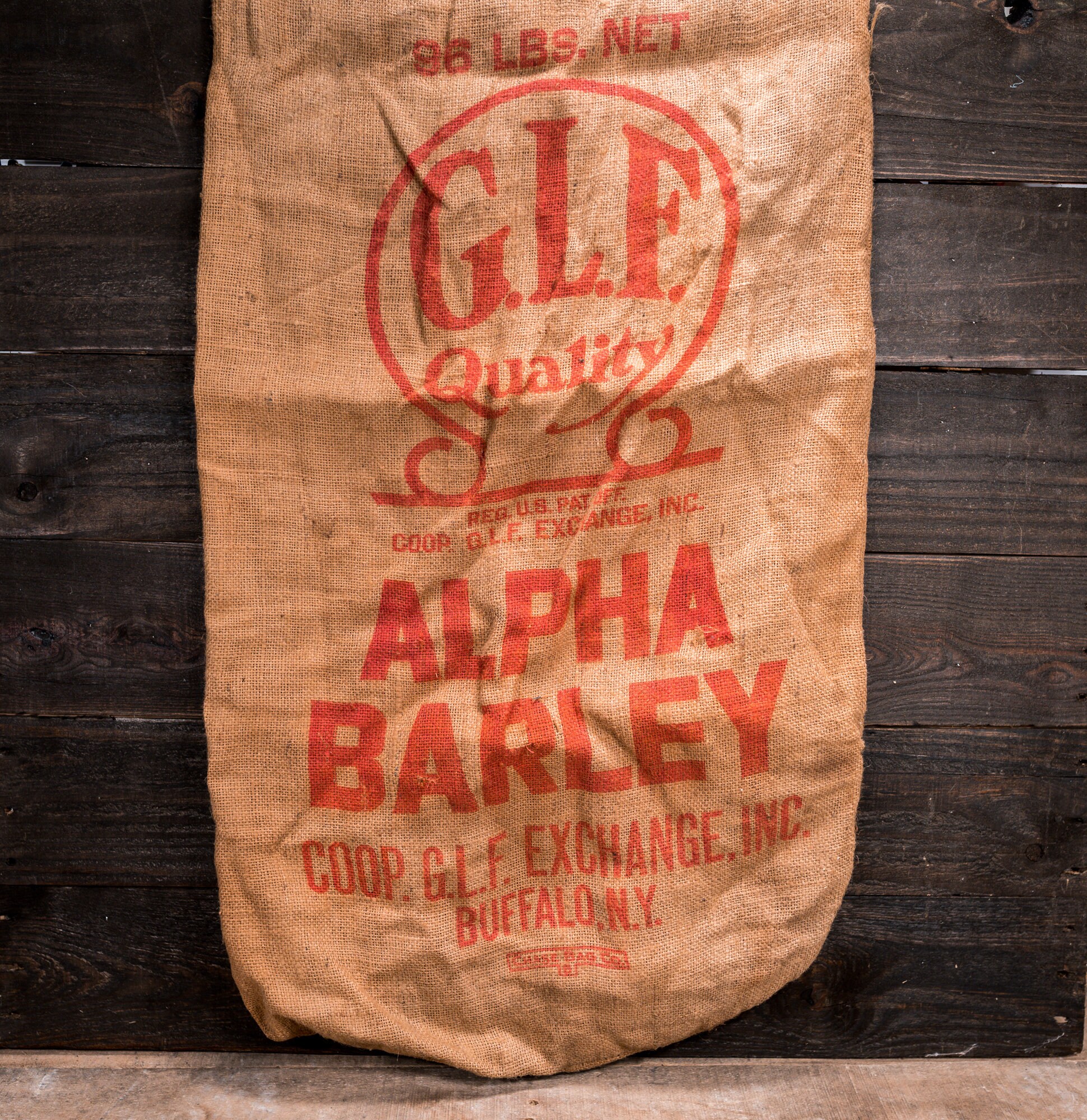 Vintage GLF Alpha Barley Sack Rustic Primitive Farmhouse Country ...
