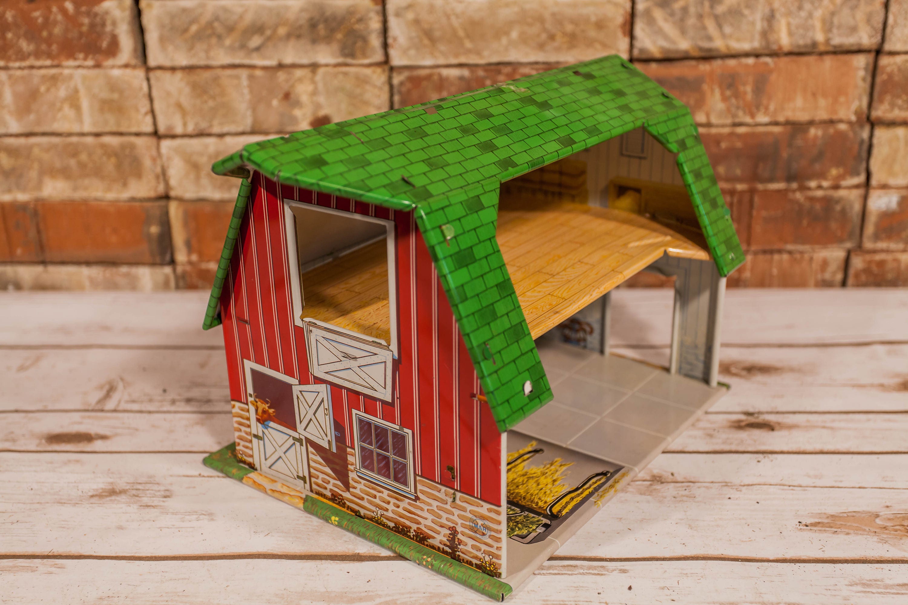 Vintage Marx Lazy Day Farm Tin Litho Barn Marx Toy Kids Baby Room Decor ...