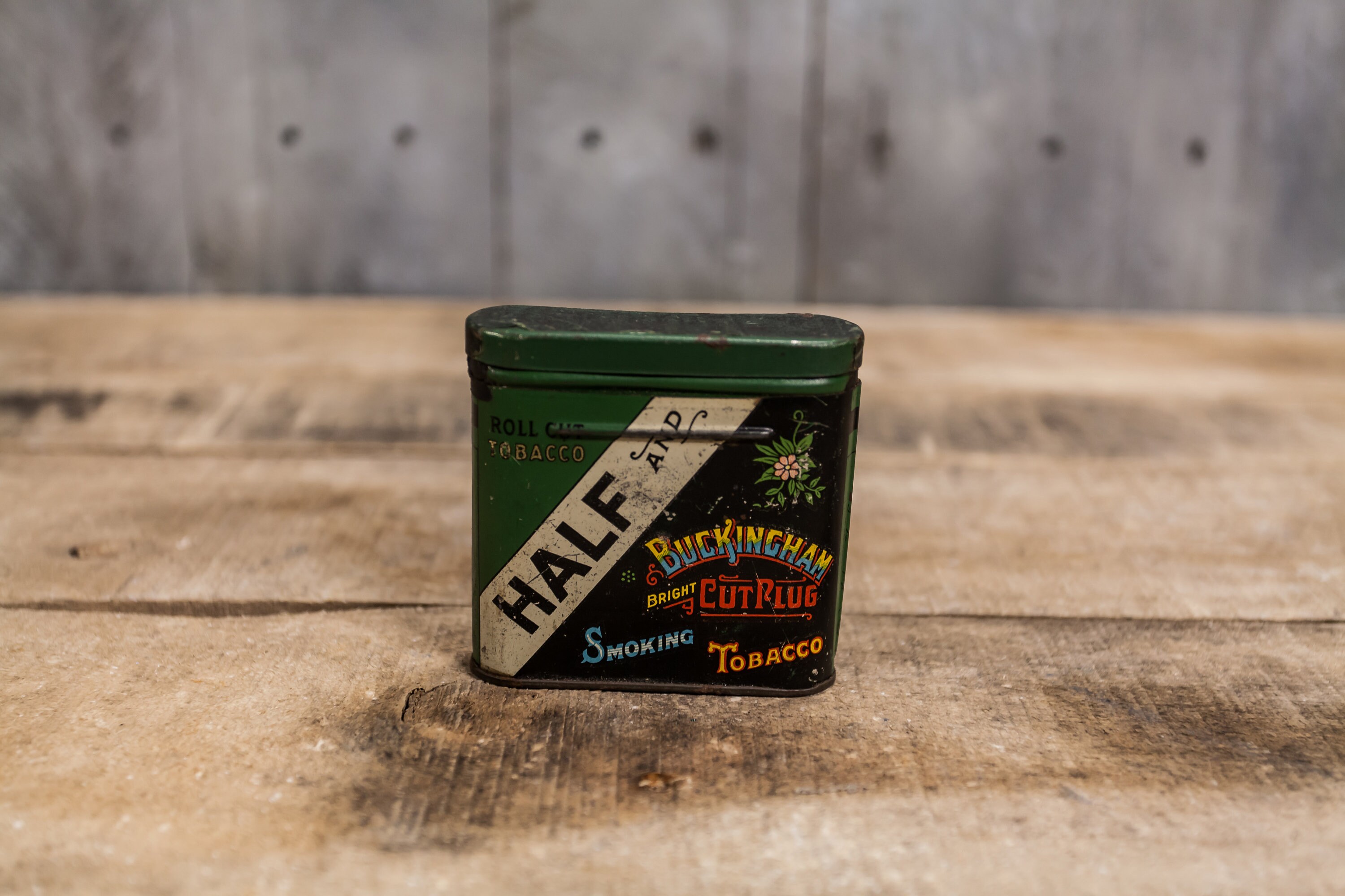 Vintage Half and Buckingham Bright Cut Plug Smoking Tobacco Tin Pipe ...