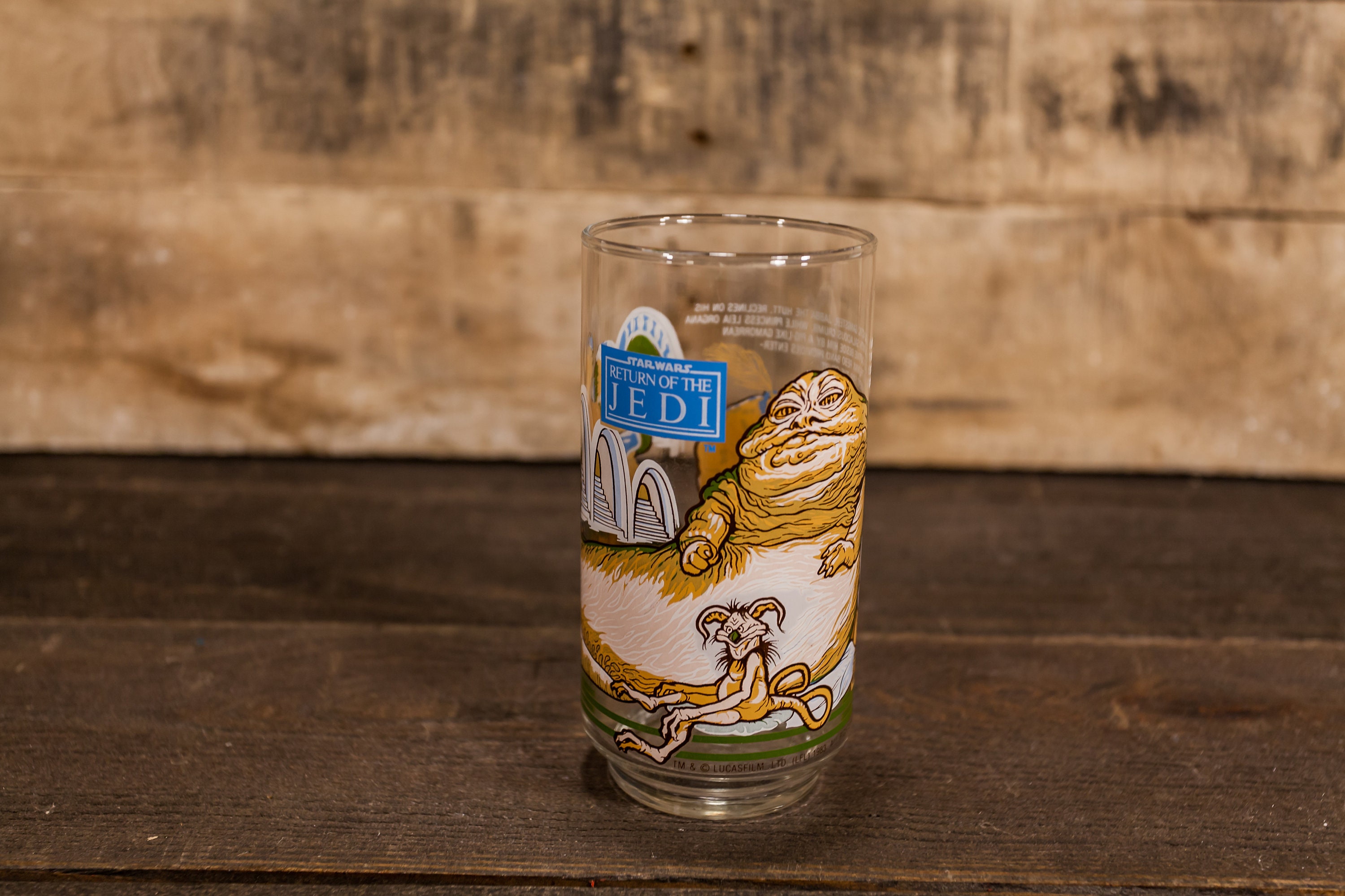 Vintage 1983 Star Wars Return of the Jedi Glass Jabba the Hutt Burger ...