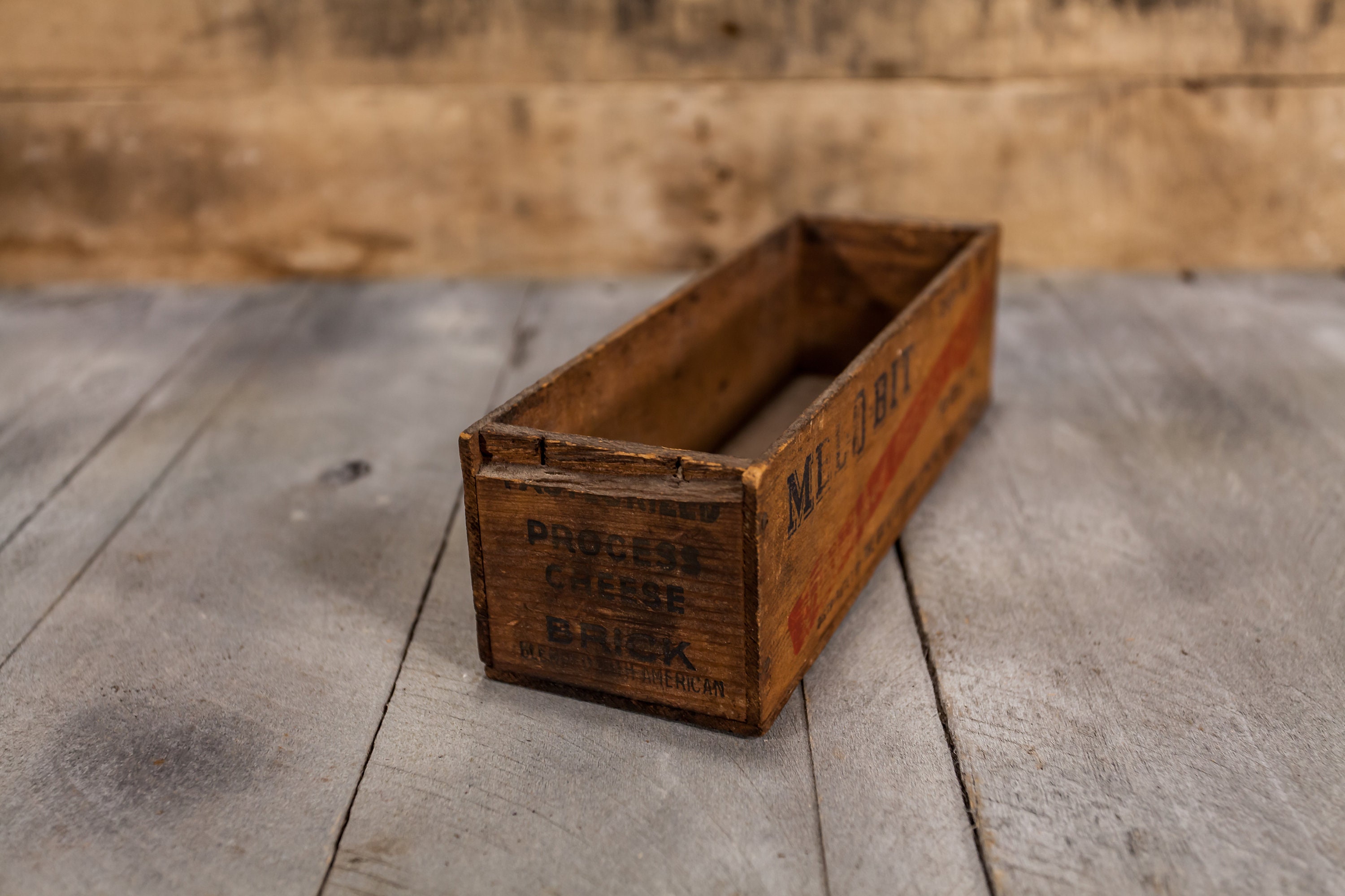 Vintage Mel-O-Bit Cheese Wooden Crate, Cheese Box, Advertising Wooden ...