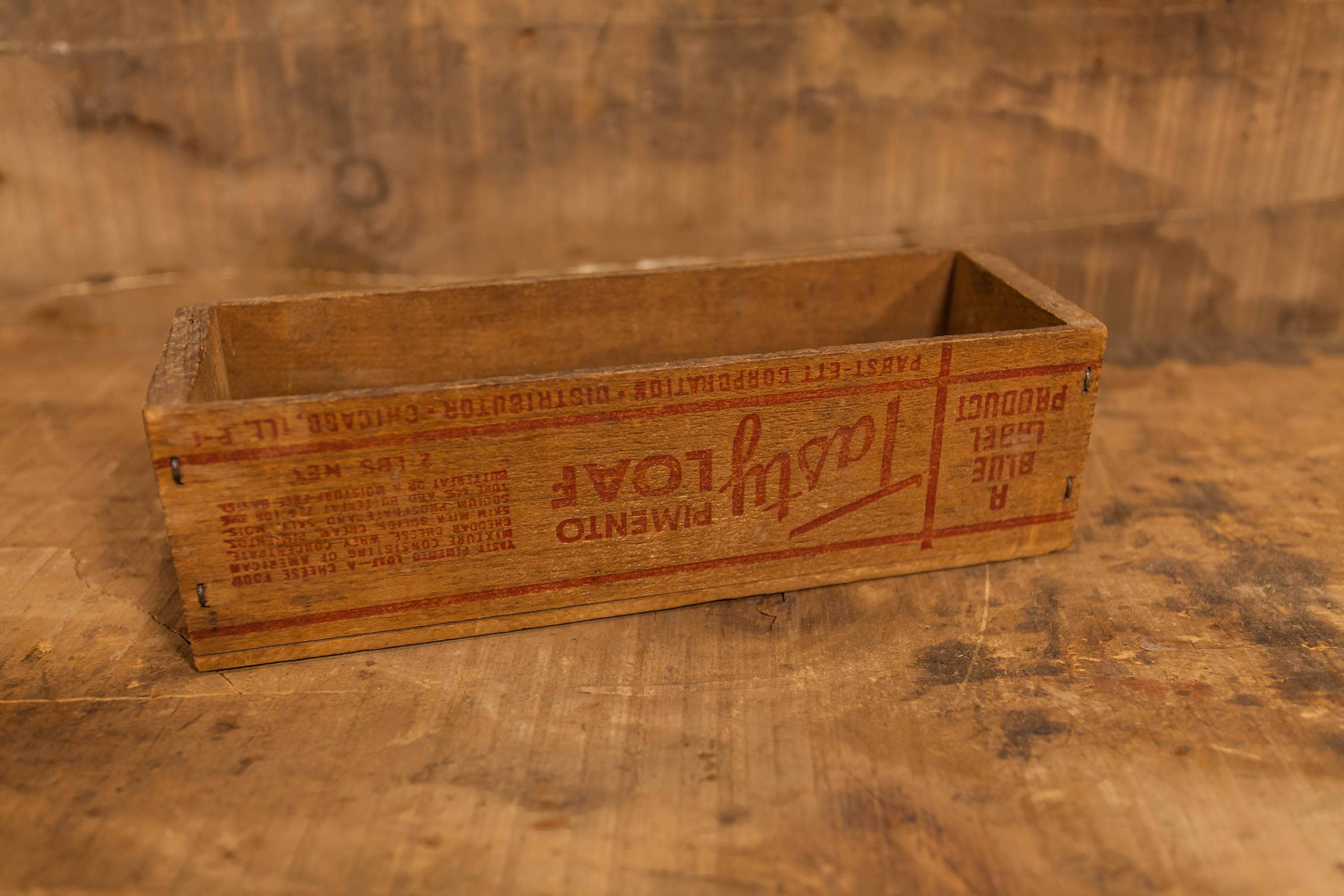 Vintage Pimento Tasty Loaf Wooden Cheese Crate Red 2lbs Cheese Box ...