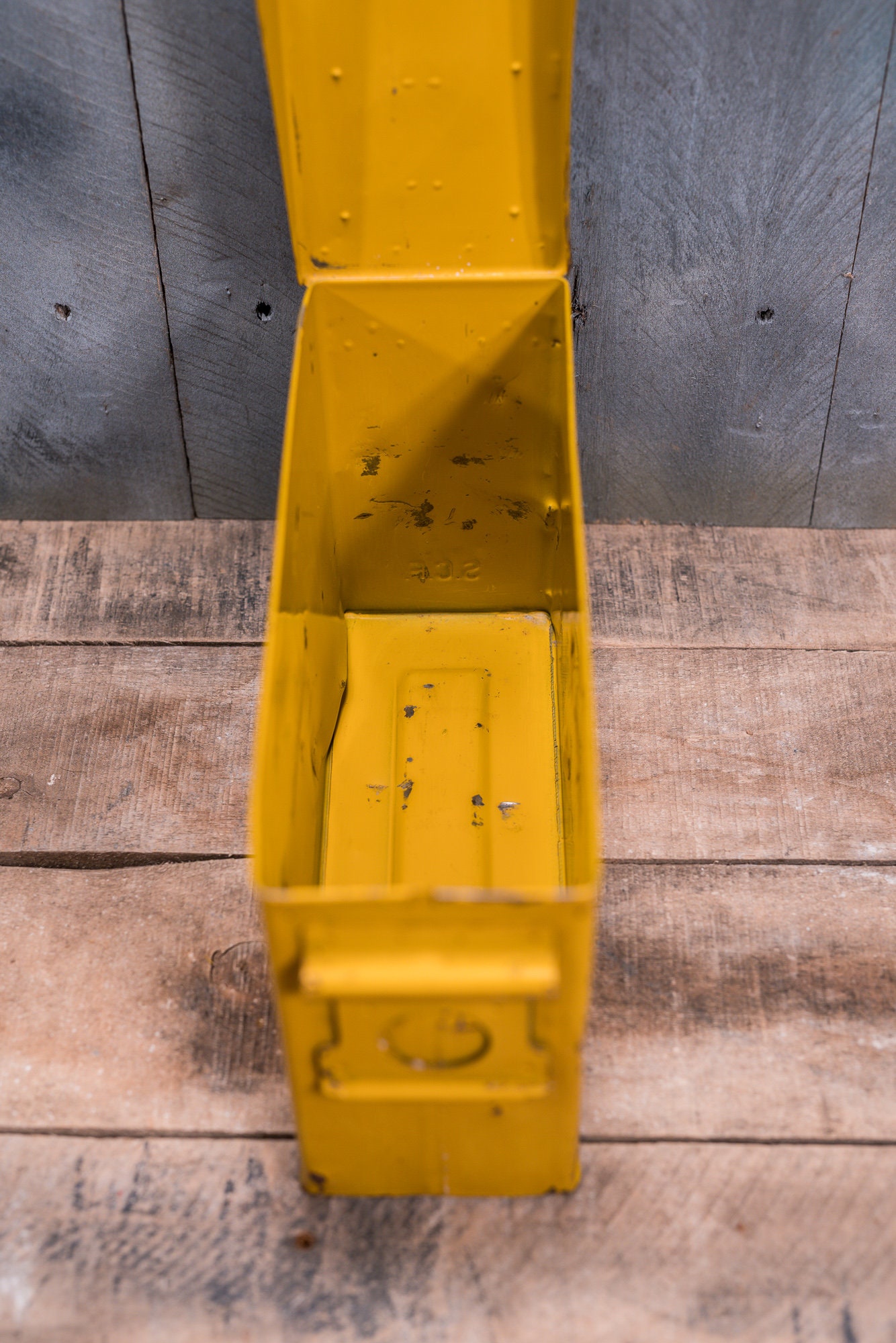 Vintage Yellow Metal Kennametal Tool Box Crate Ammo Box Geocaching Box ...