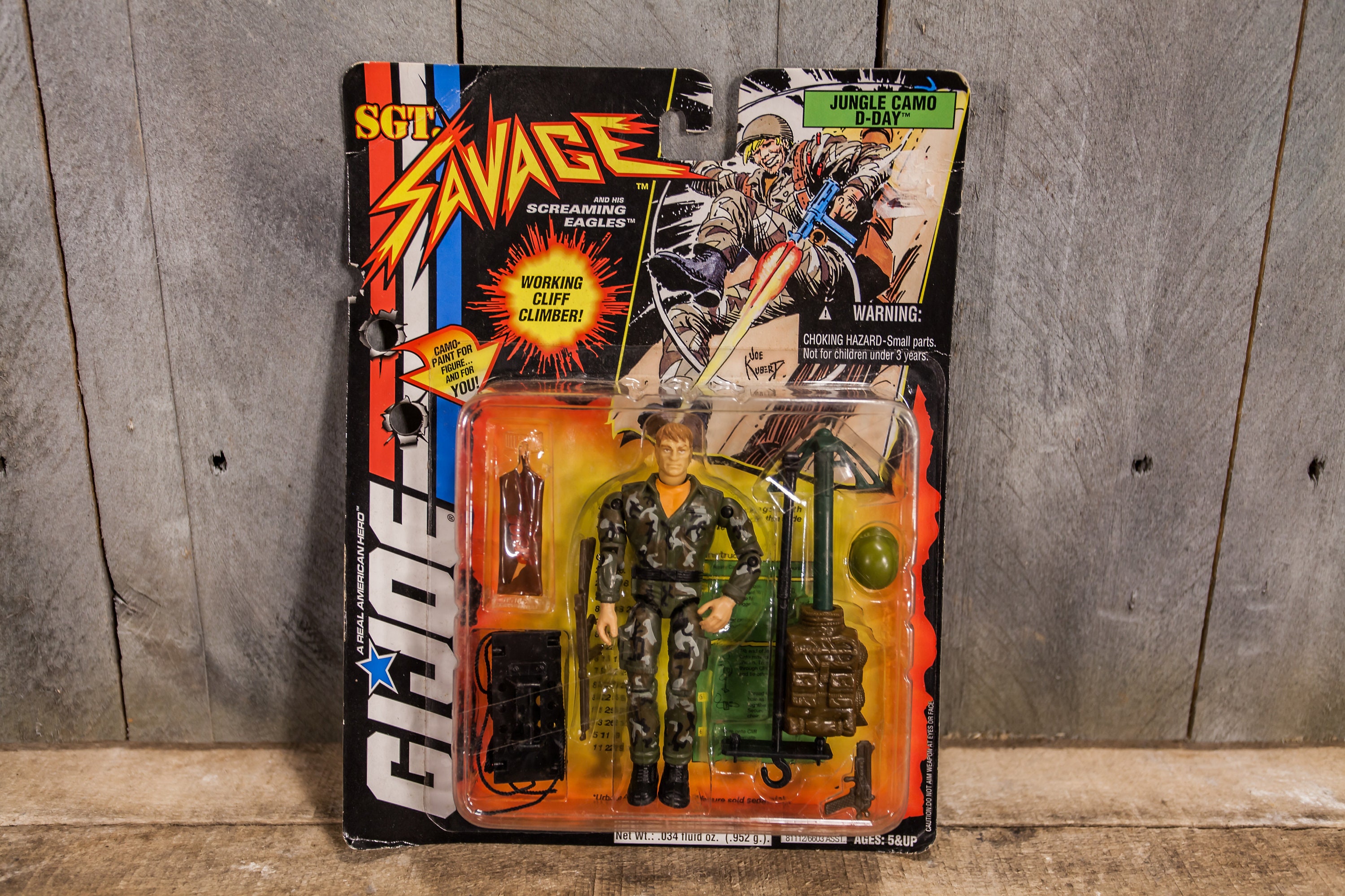 Vintage 1994 Hasbro GI Joe Sgt. Savage Jungle Camo D-Day Action Figure ...