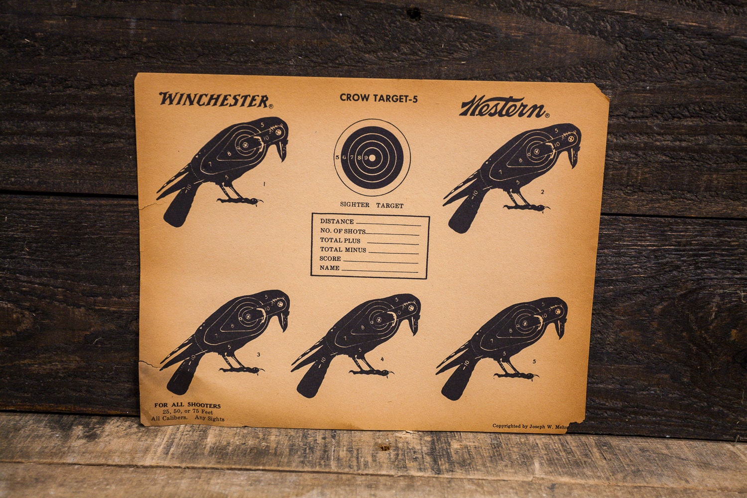 Vintage Winchester Western Crow Target Advertising Hunting Man Cave ...