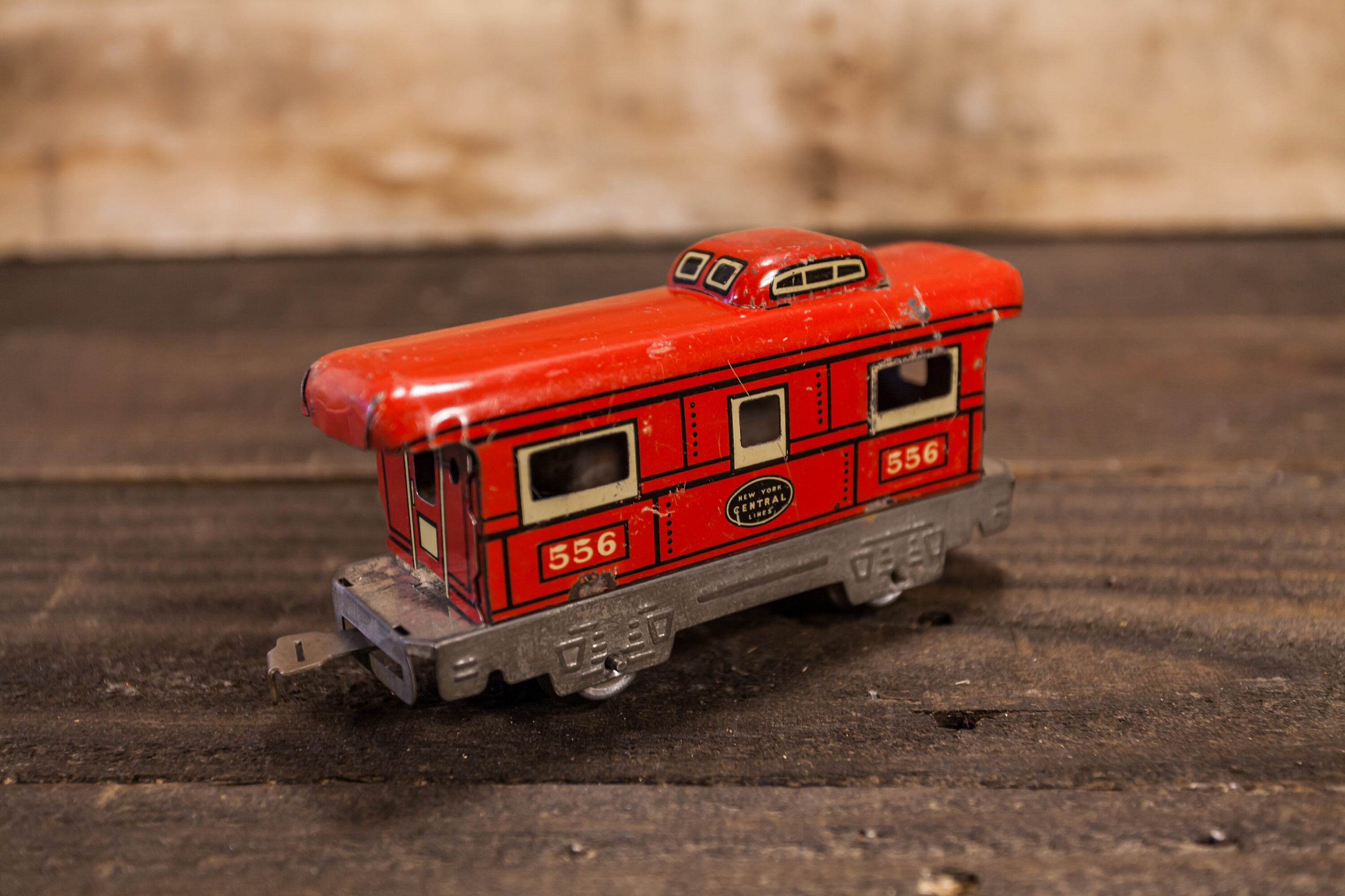 Vintage 1940s NY Central Lines #556 Tin Litho Train Red Black Display ...