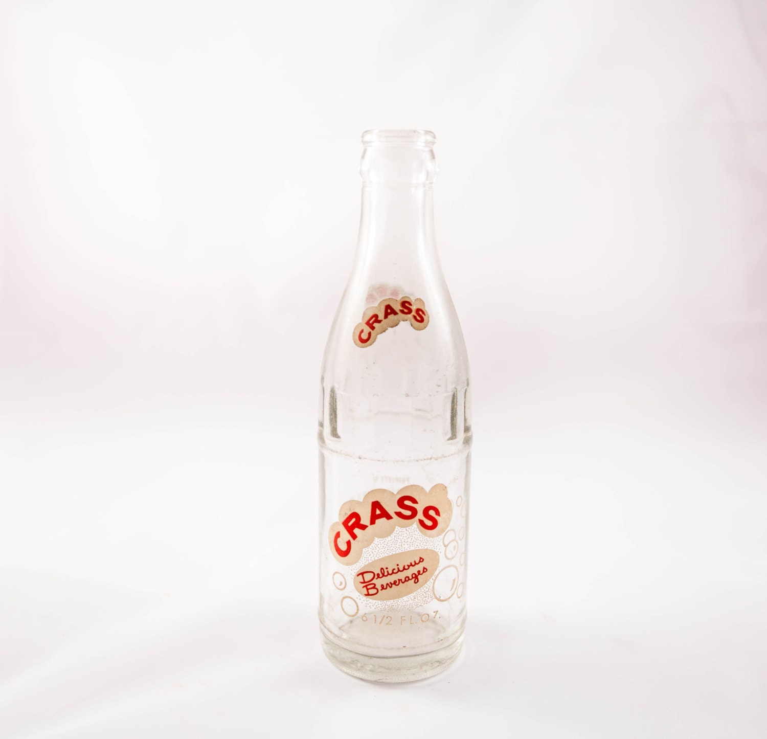 Vintage Crass 6 1/2oz Bottle ACL Glass Bottle Red White Washington Coca ...