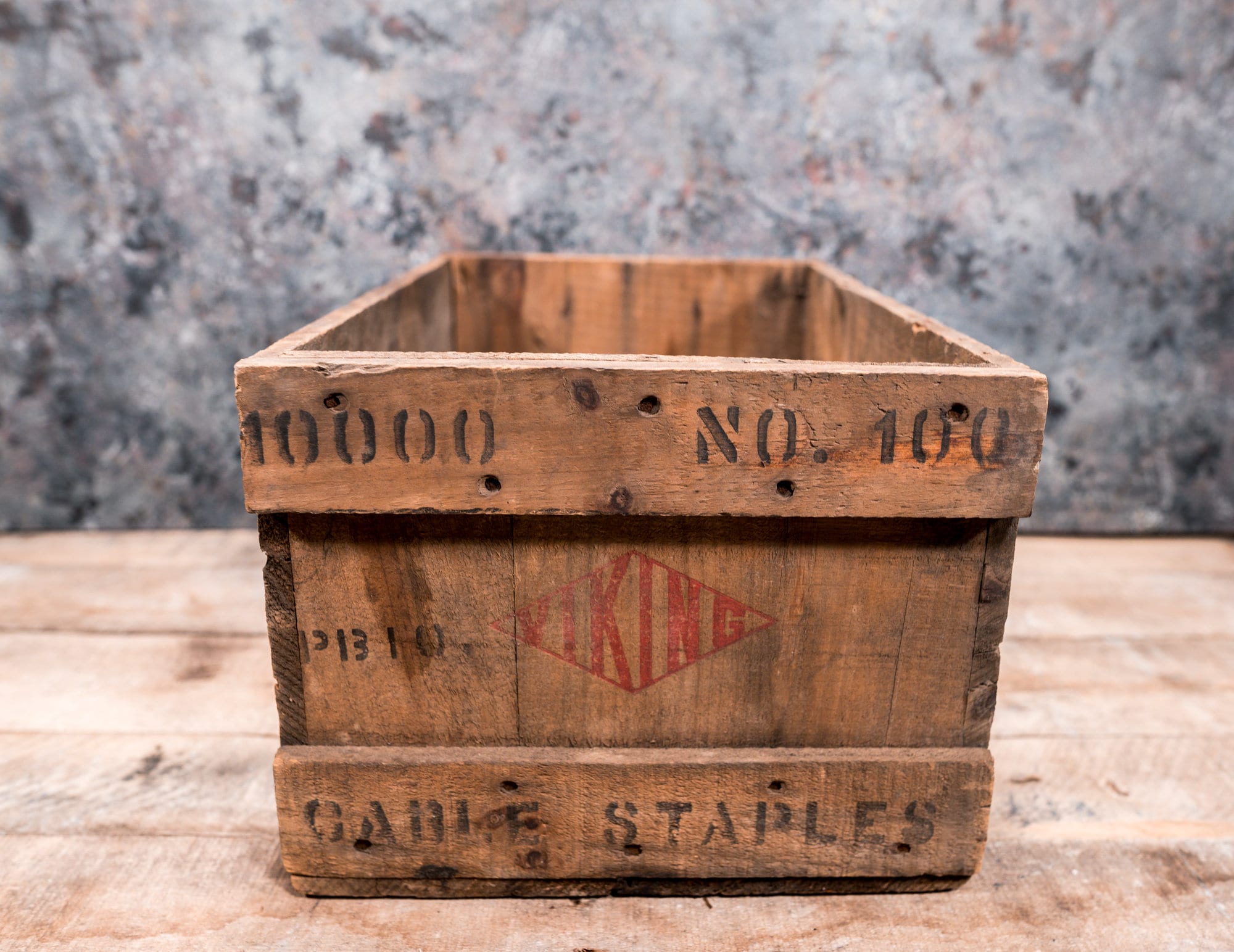 Vintage Rare Viking Tacks and Staples Wooden Crate Box Storage Man Cave ...