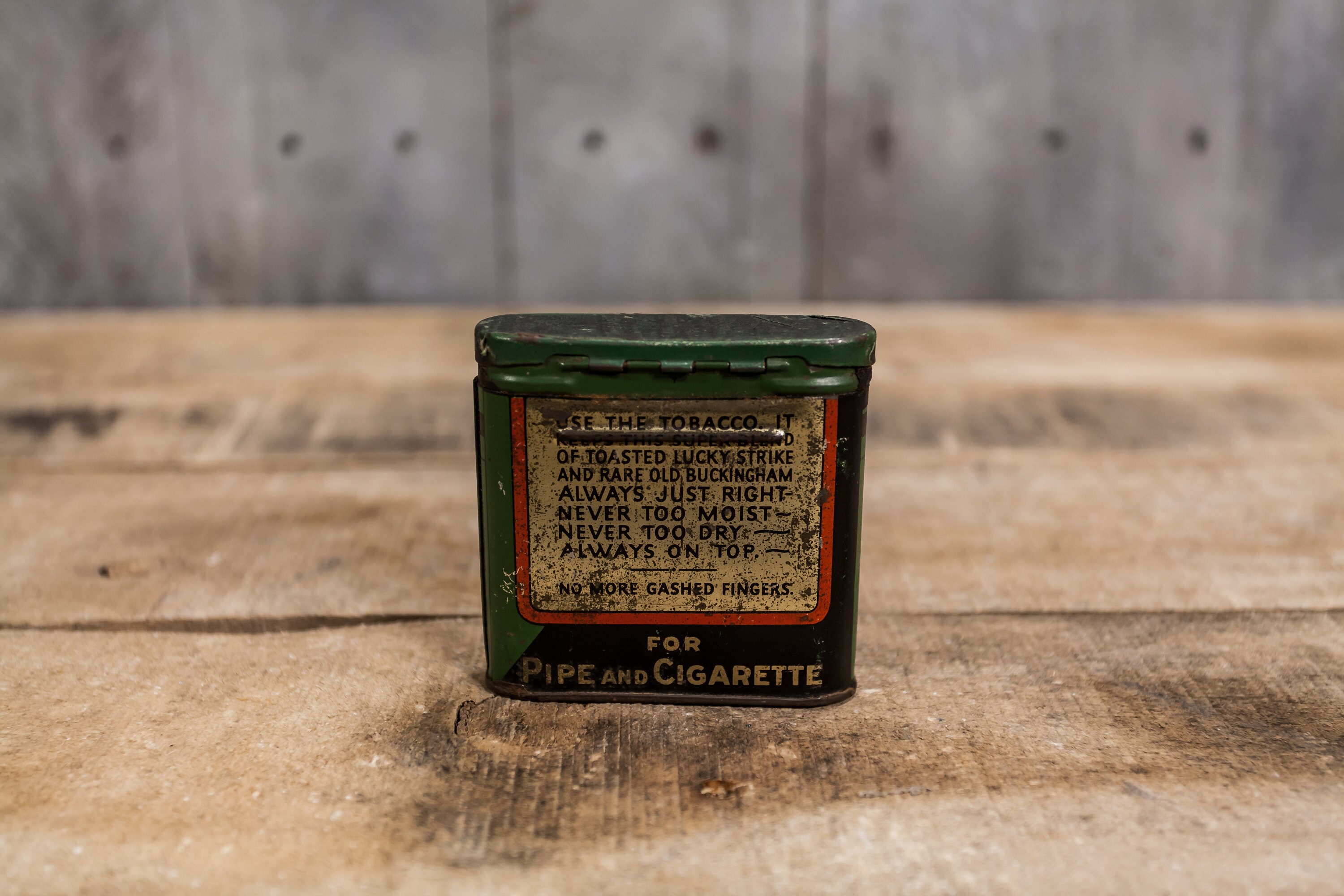 Vintage Half and Buckingham Bright Cut Plug Smoking Tobacco Tin Pipe ...