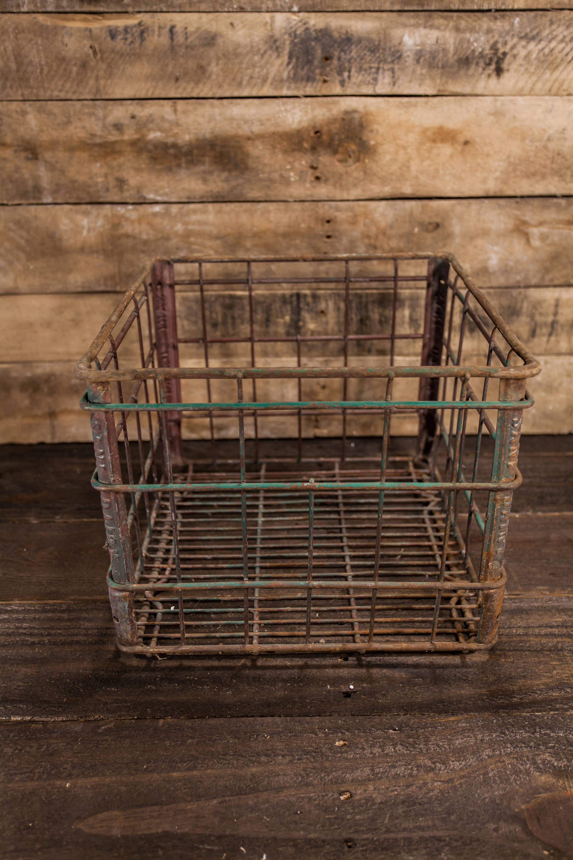 Vintage Sani Dairy Metal Wire Milk Crate Box Metal Bin Rustic ...