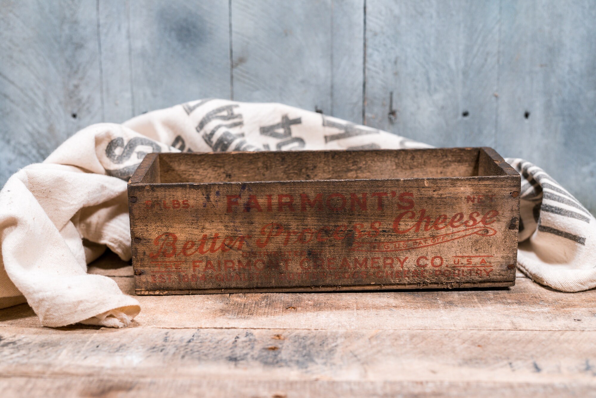 Vintage Fairmont's Better Process Cheese Wooden Crate Cheese Box ...