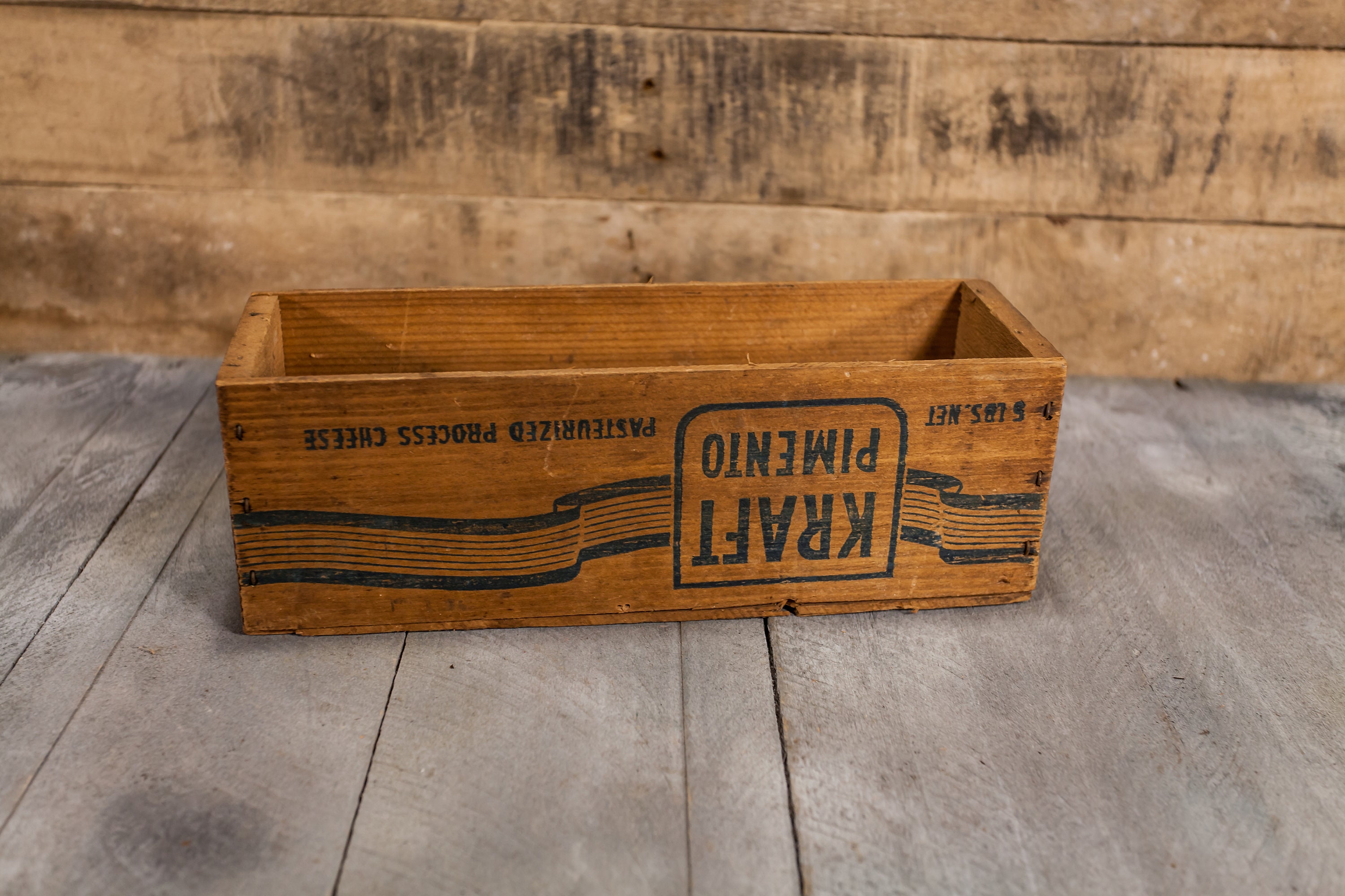 Vintage 1930s Kraft American Pasteurized Process Cheese Wooden Crate ...