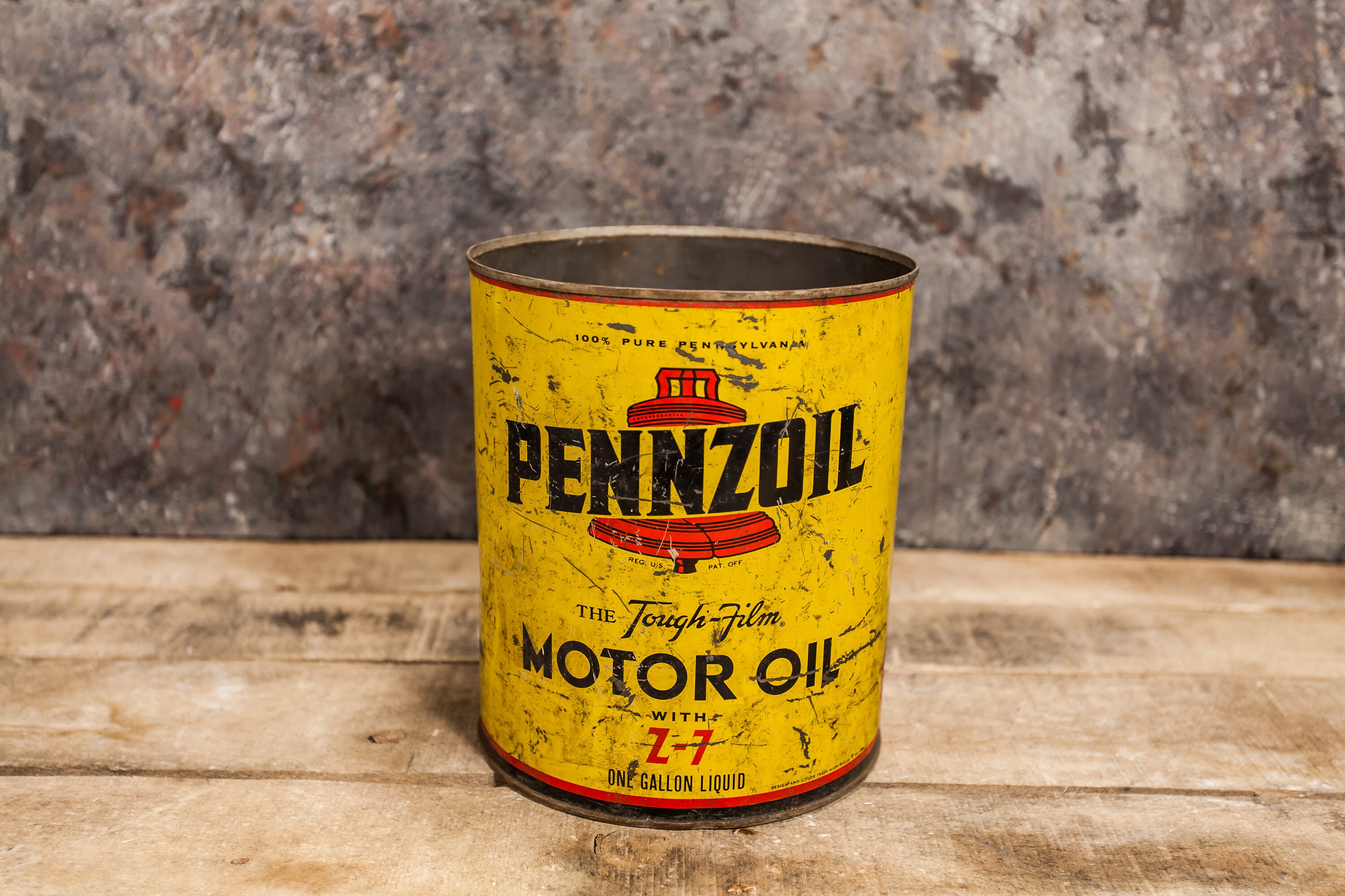 Vintage Pennzoil Motor Oil Z-7 One Gallon Can Metal Garage Shop Gas ...
