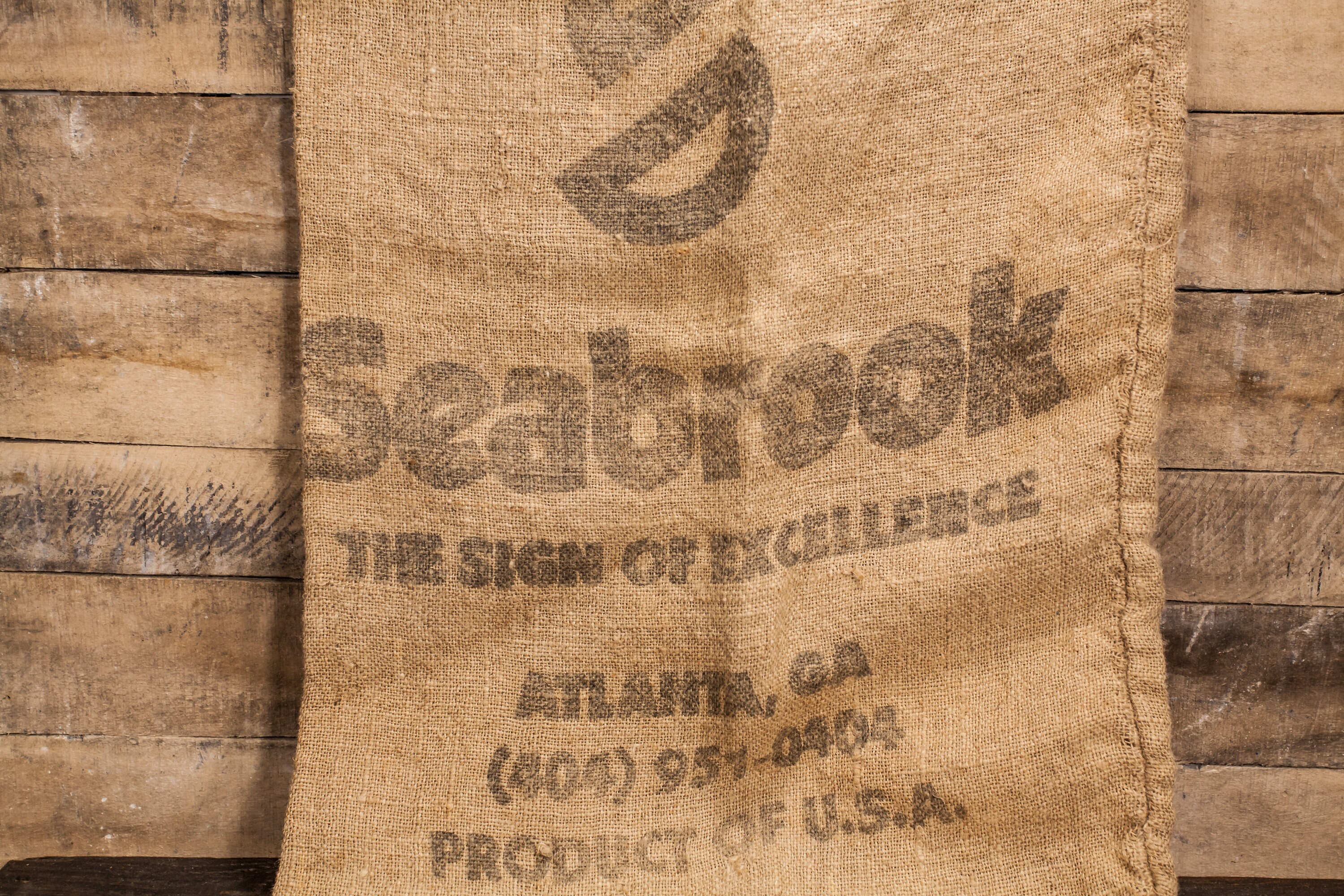 Vintage Seabrook Potato Sack Feed Sack Atlanta Georgia Rustic Primitive ...