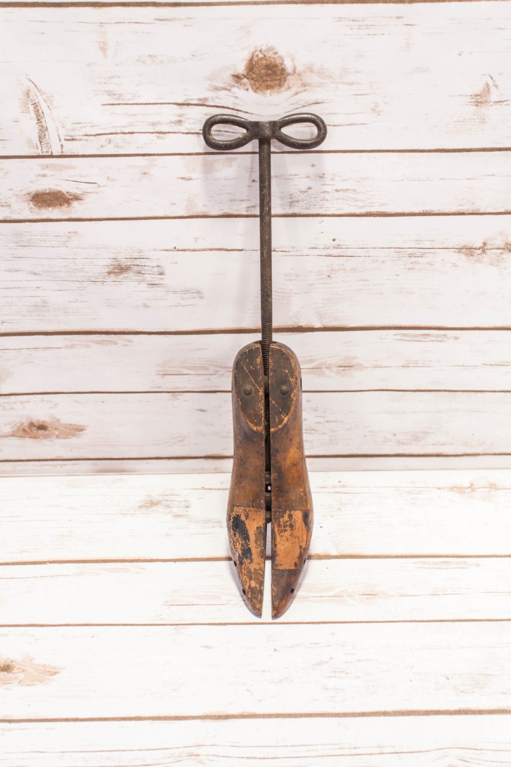 Vintage Wooden Shoe Stretcher Form Cobbler Foot Form Shoe Lasts Metal ...