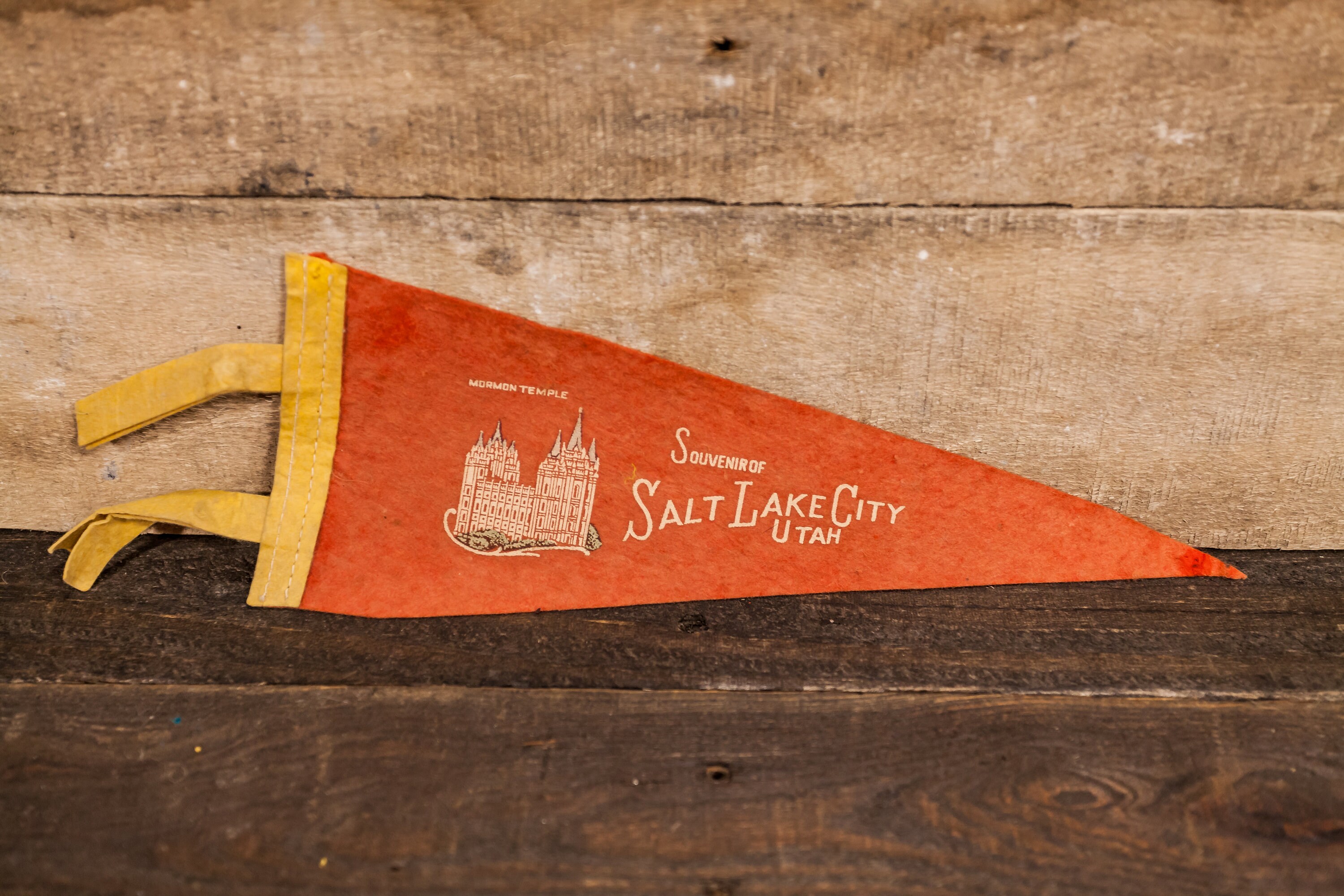 Vintage Salt Lake City Utah Felt Pennant Souvenir Banner Flag Man Cave ...
