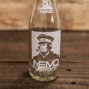 Vintage Nemo 7oz Bottle ACL Glass Bottle White Nemo Bottling Company ...