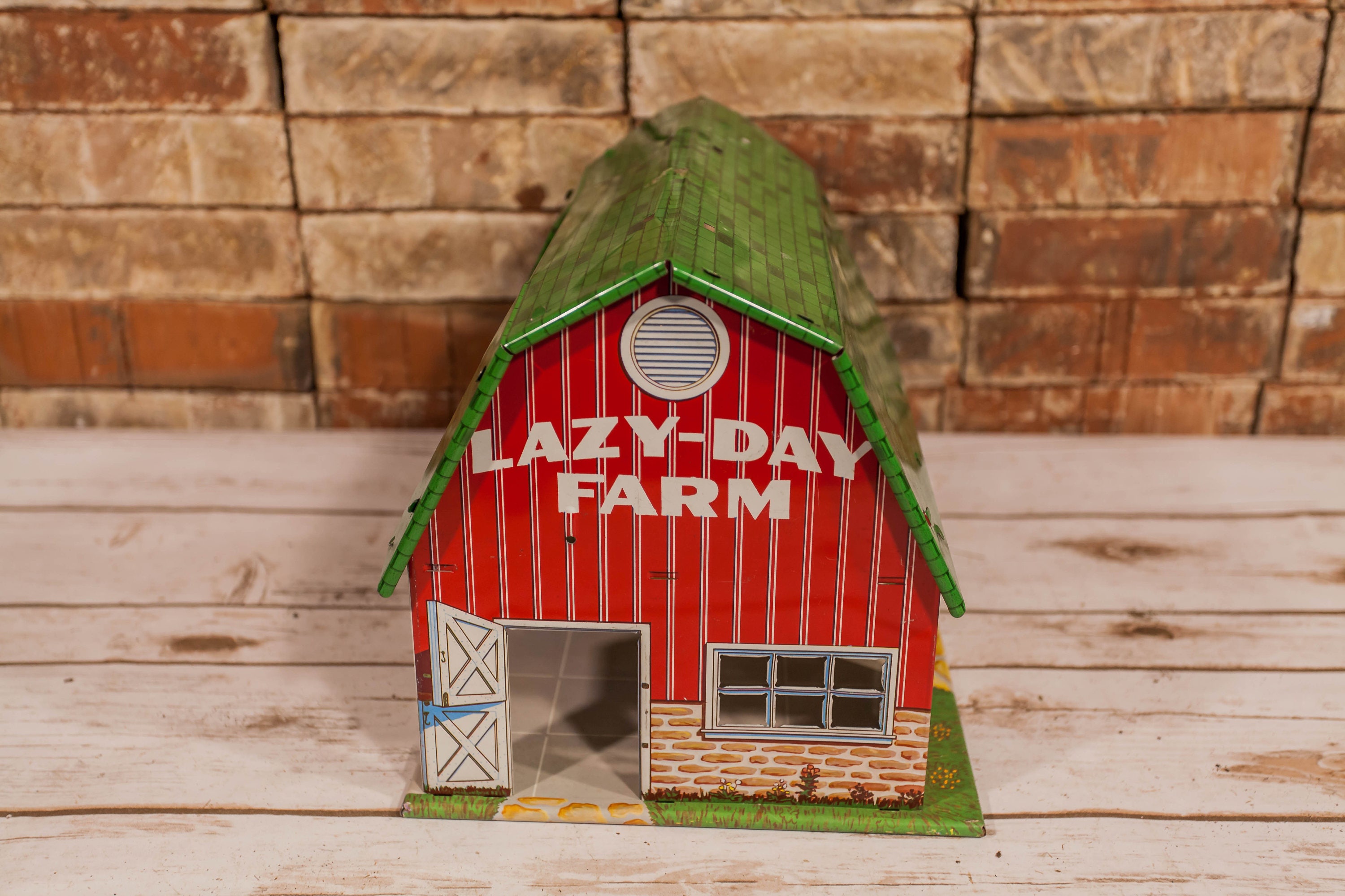 Vintage Marx Lazy Day Farm Tin Litho Barn Marx Toy Kids Baby Room Decor ...