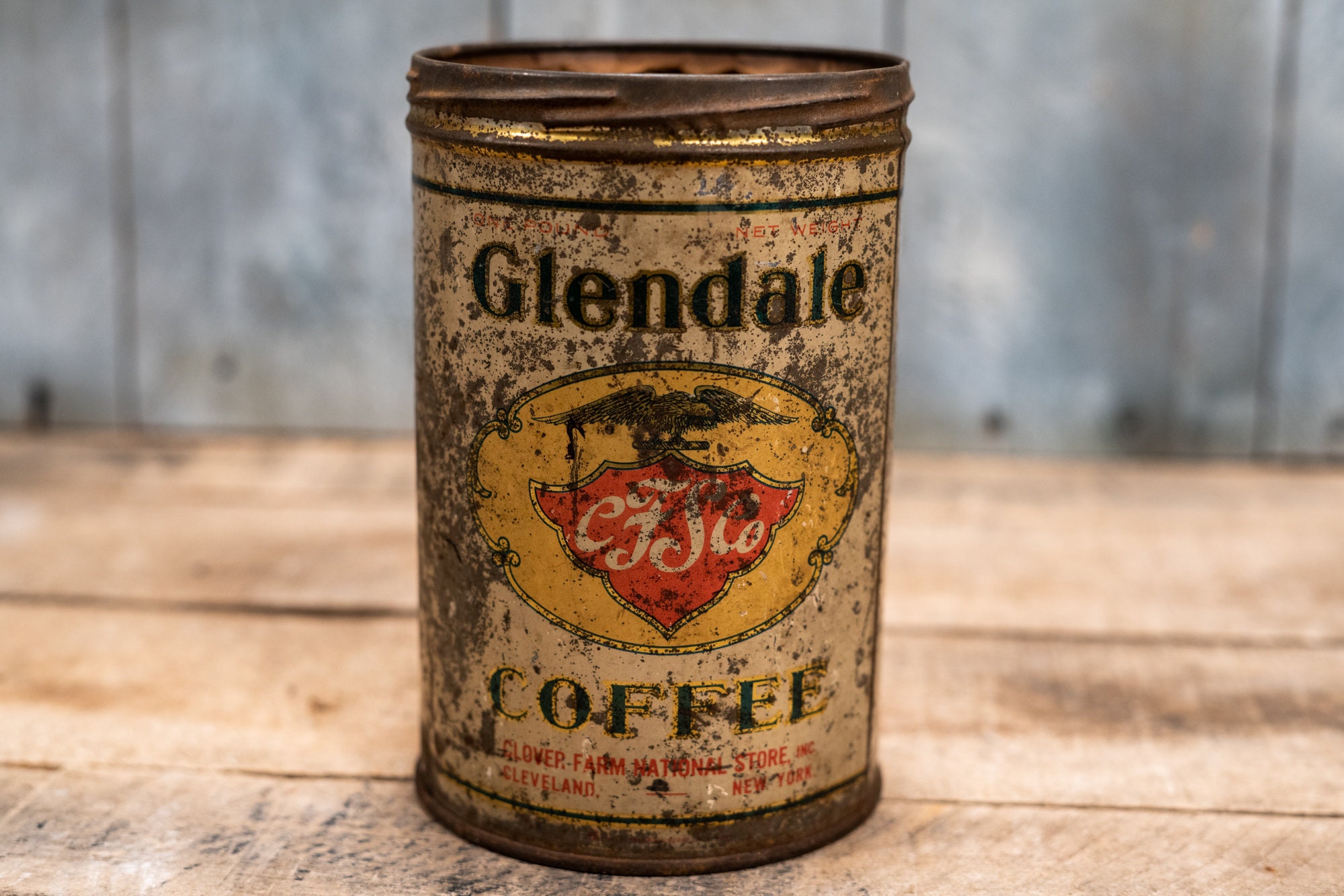 Vintage Glendale Coffee Tin Kitchen Farmhouse Country Decor Advertising ...