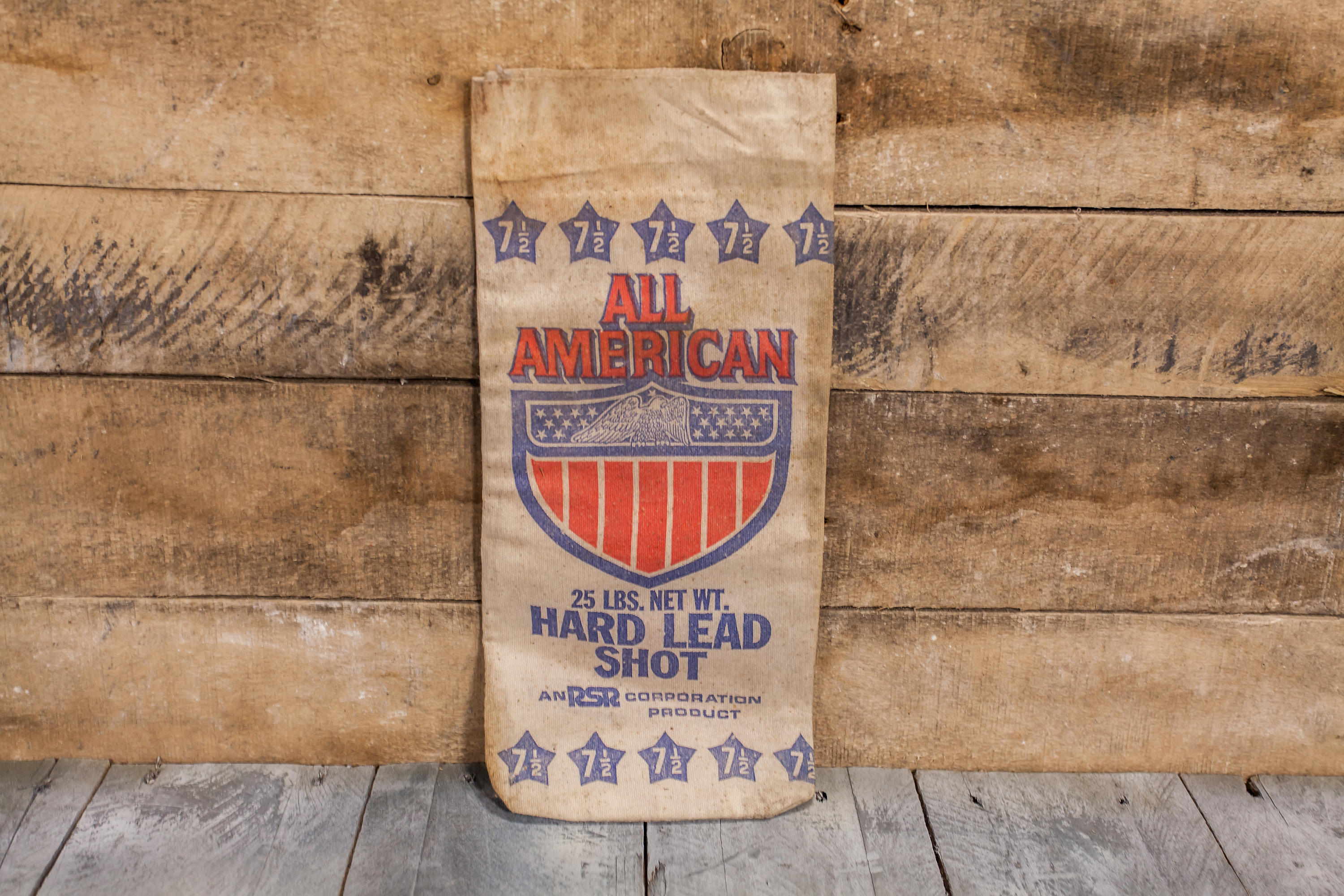Vintage All American Hard Lead Shot Canvas Bag 25lbs Hunting Decor Man ...