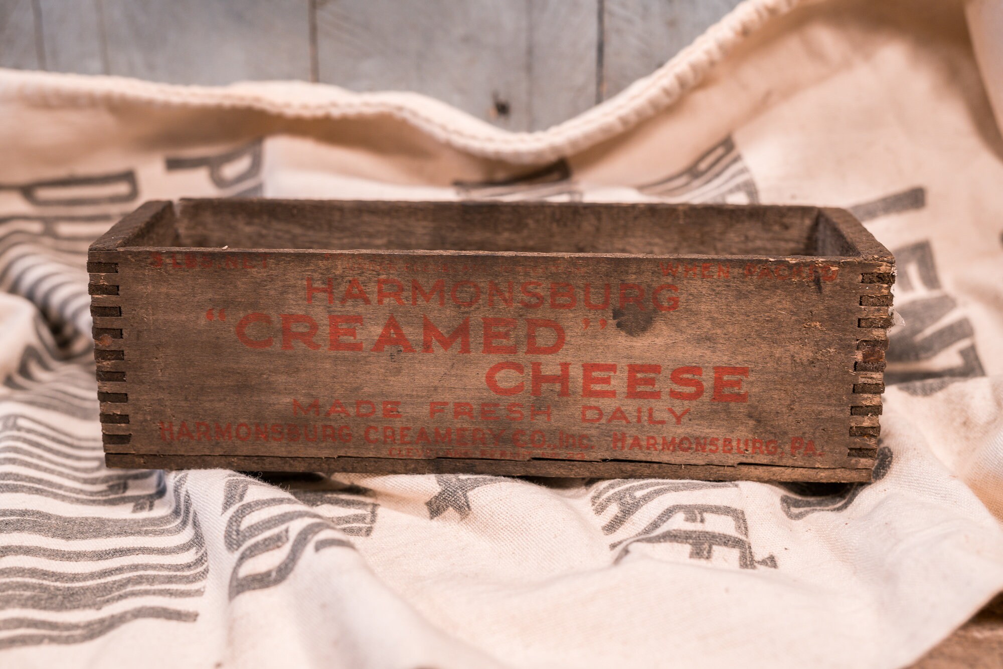 Vintage RARE Harmonsburg Creamed Cheese Wooden Crate Cheese Box ...