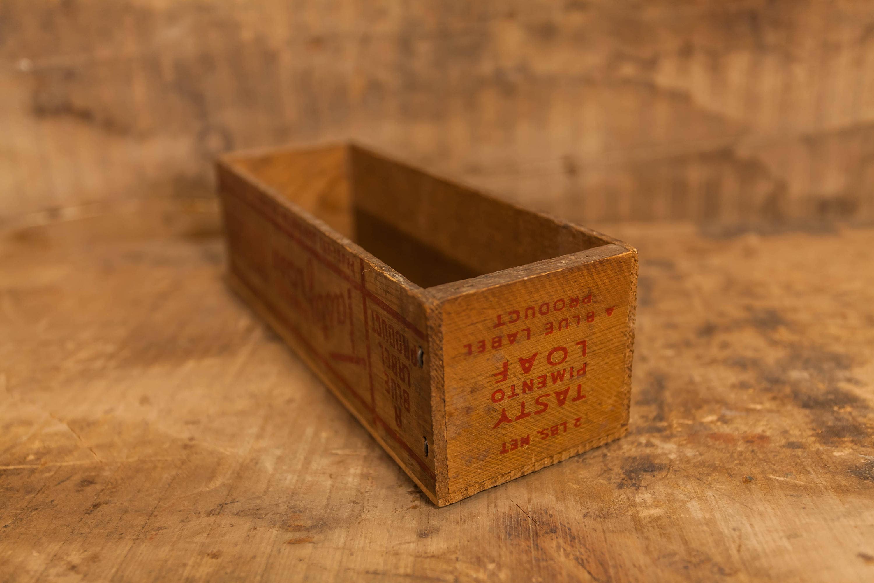 Vintage Pimento Tasty Loaf Wooden Cheese Crate Red 2lbs Cheese Box ...