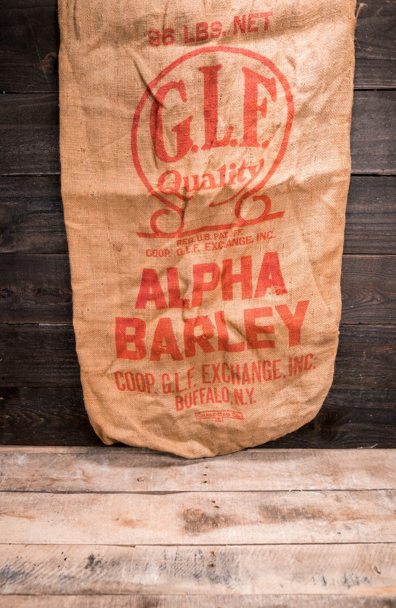 Vintage GLF Alpha Barley Sack Rustic Primitive Farmhouse Country ...