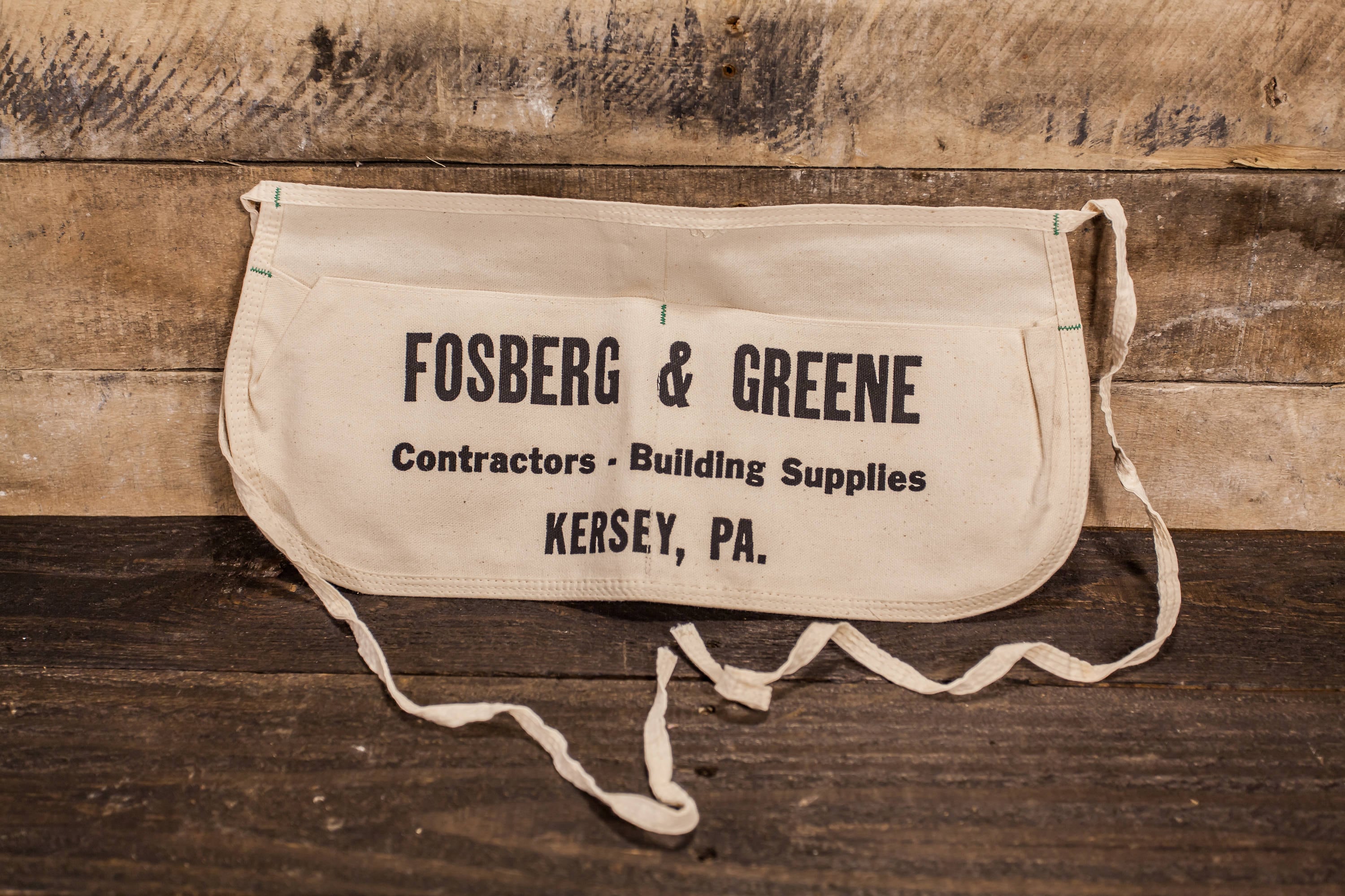 Vintage Carpenter Apron Fosberg & Greene Kersey PA Hardware Building ...