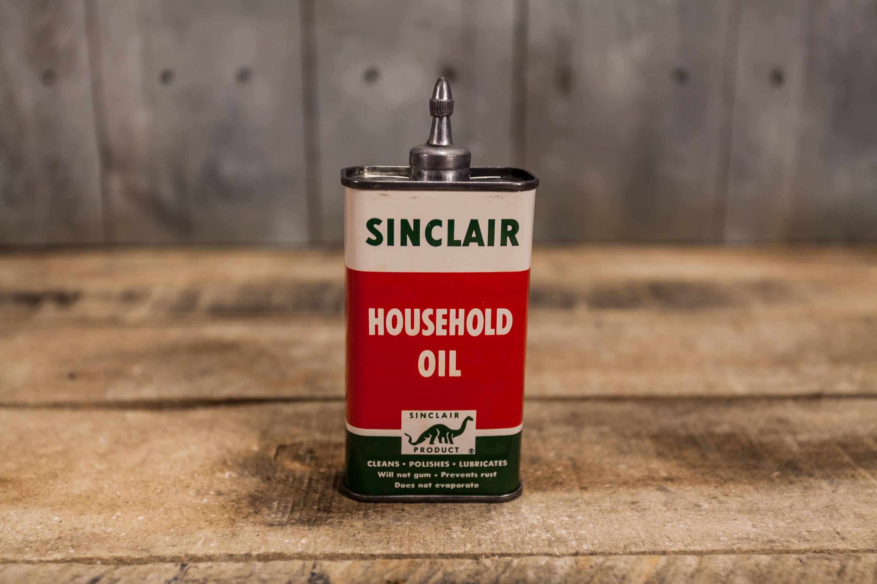 Vintage Sinclair Household Oil Handy Oiler 4oz Can Advertising Man Cave ...