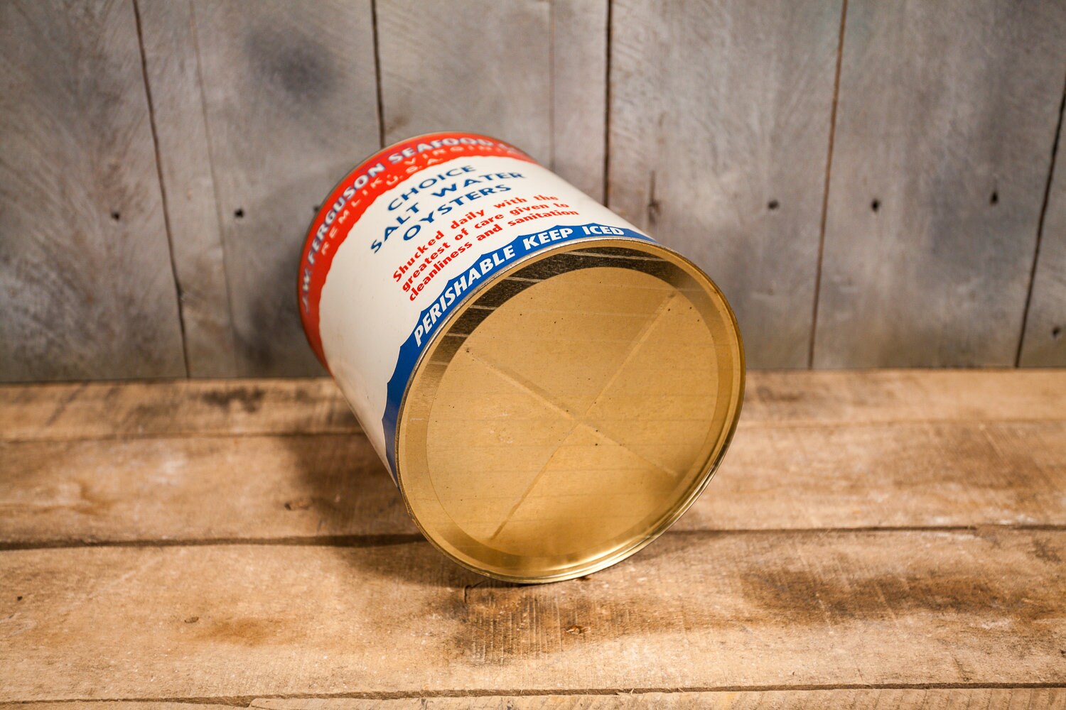 Vintage RARE Choice of Chesapeake Bay Brand Oyster One Gallon Tin Can ...